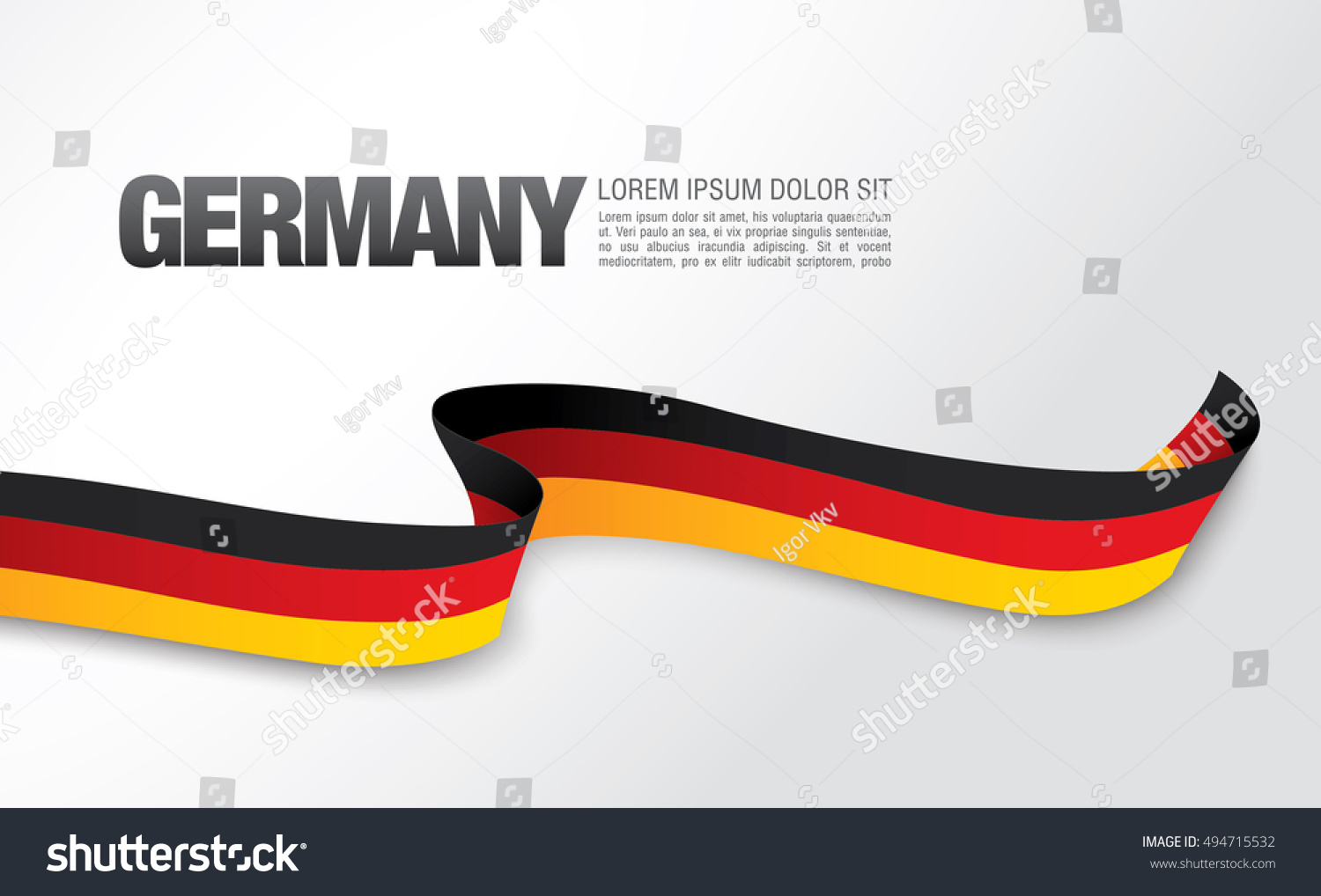 German Flag On White Background Stock Vector (Royalty Free) 494715532 ...