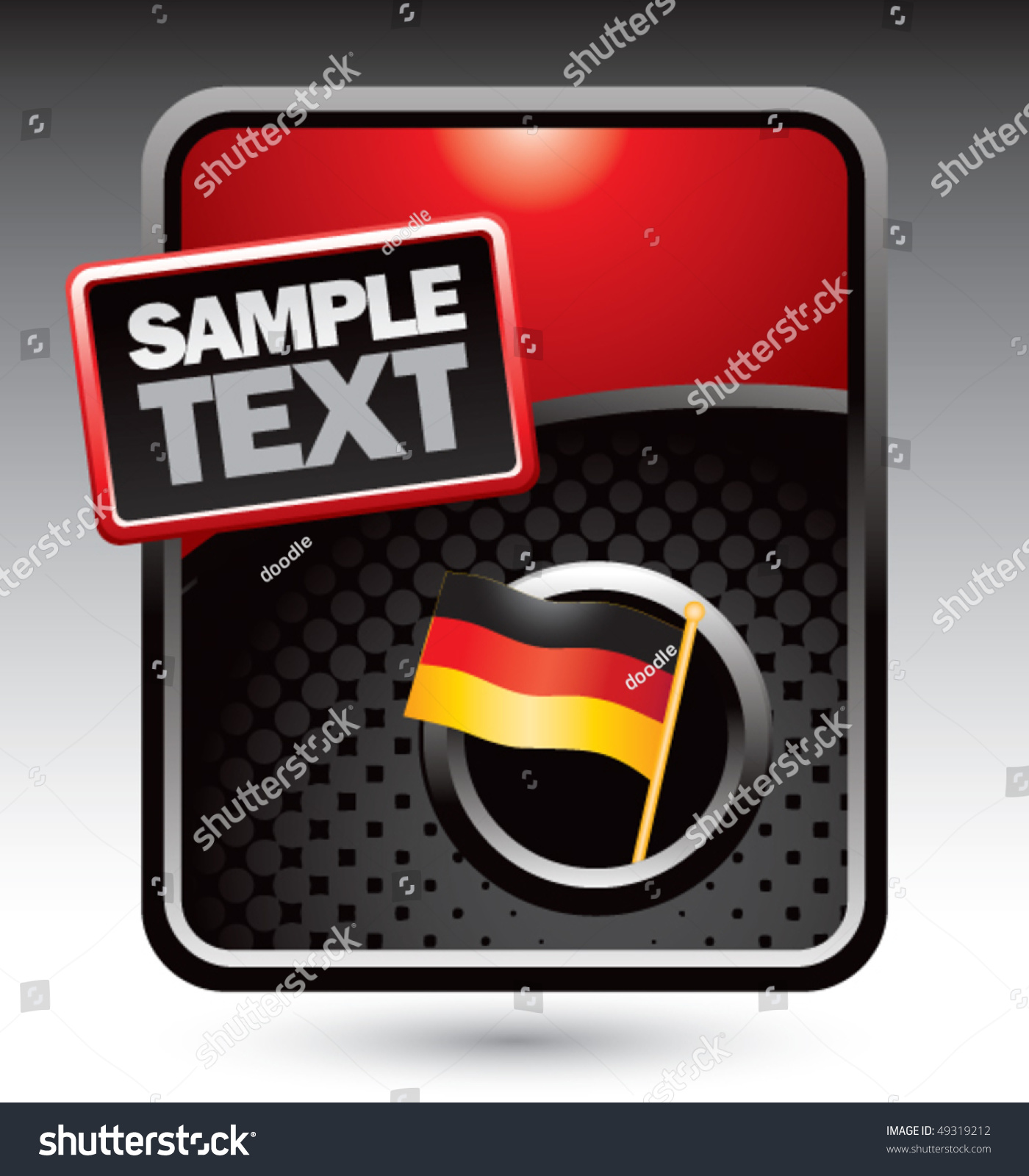 German Flag Red Stylized Template Stock Vector (Royalty Free) 49319212