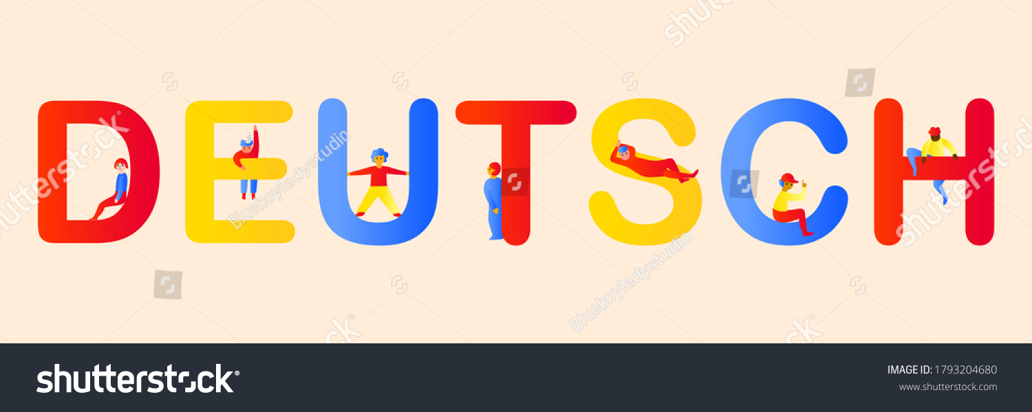 German Letters Language Learning Flat Design Stock Vector (Royalty Free ...