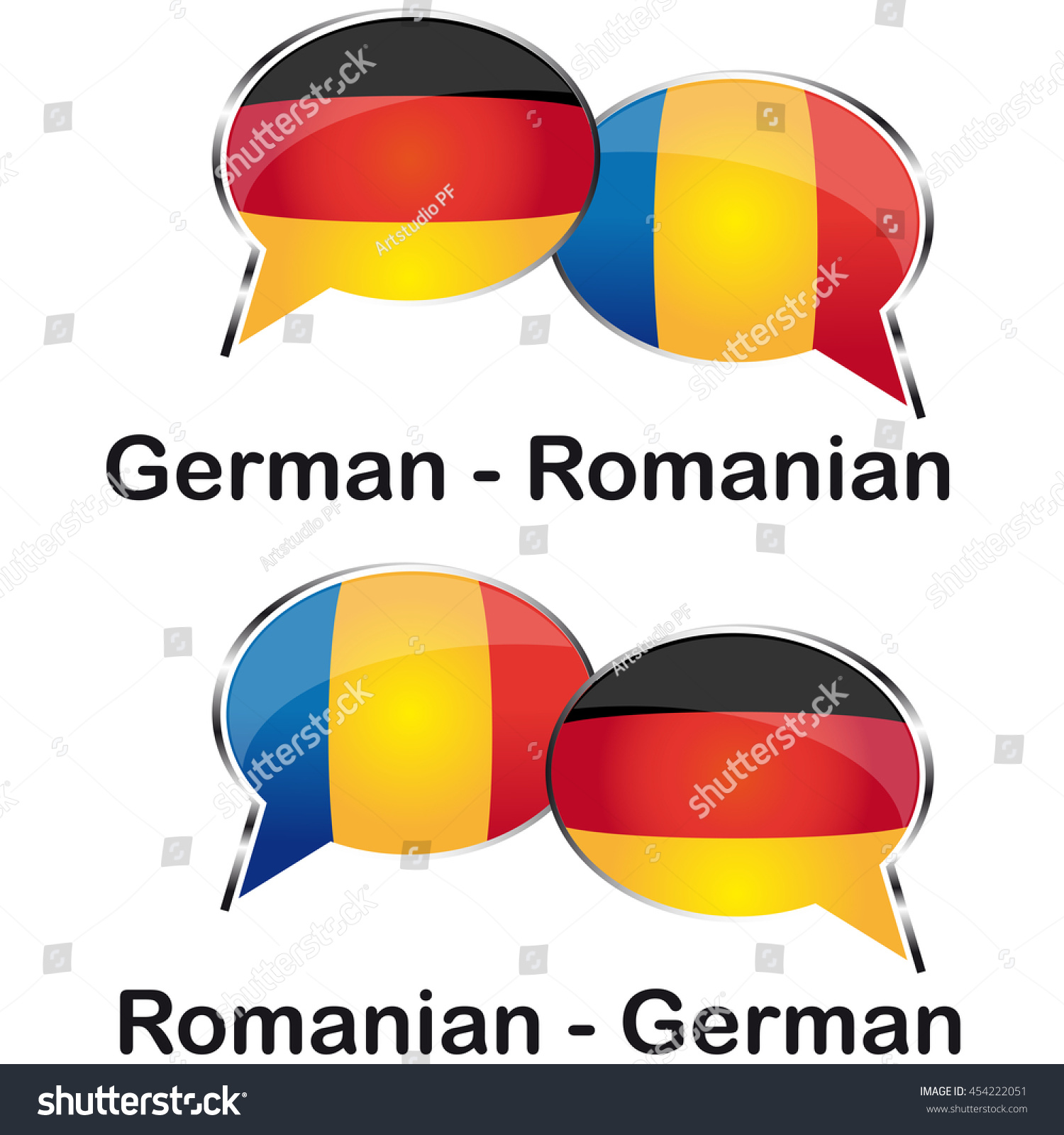 German Romanian Translator Cloud Stock Vector (Royalty Free) 454222051 ...