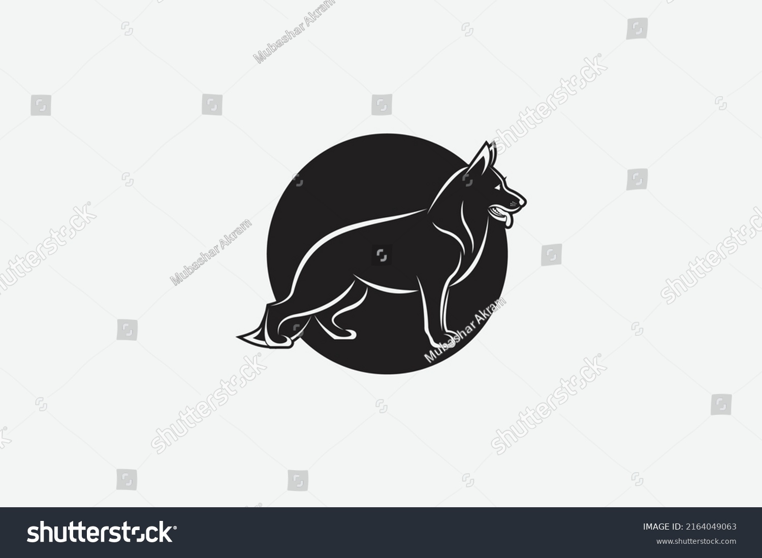 German Shepherd Dog Outline Vector Stock Vector (Royalty Free ...