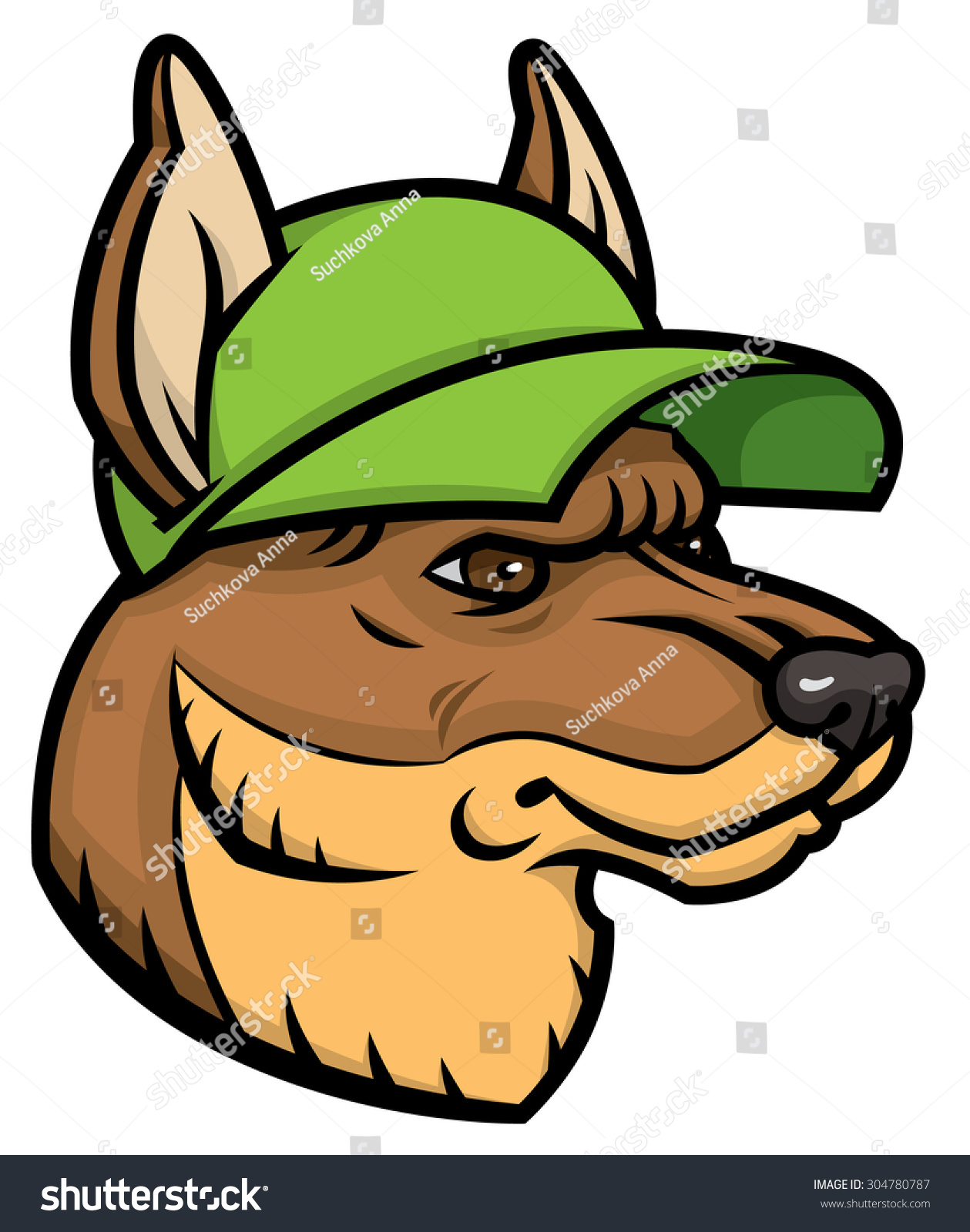 German Shepherd Head Logo Mascot Emblem Stock Vector (Royalty Free ...