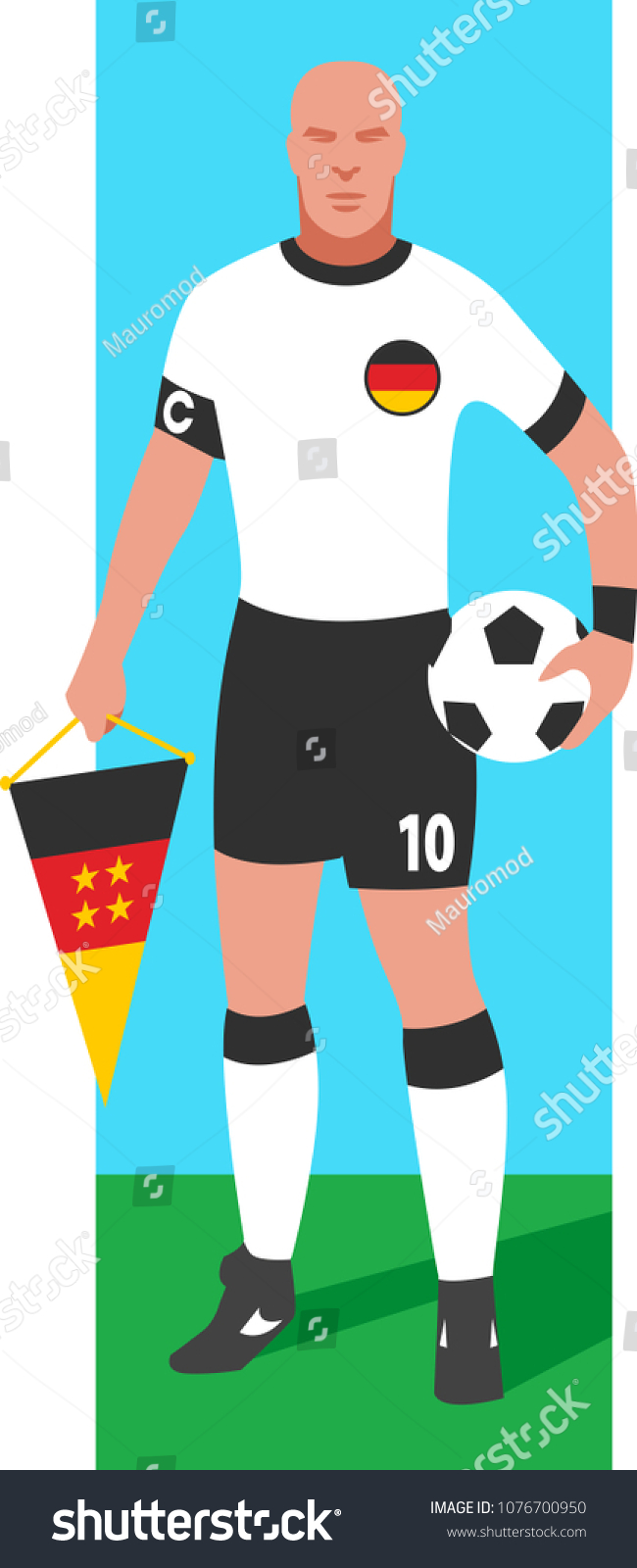 German Soccer Captain Stock Vector (Royalty Free) 1076700950