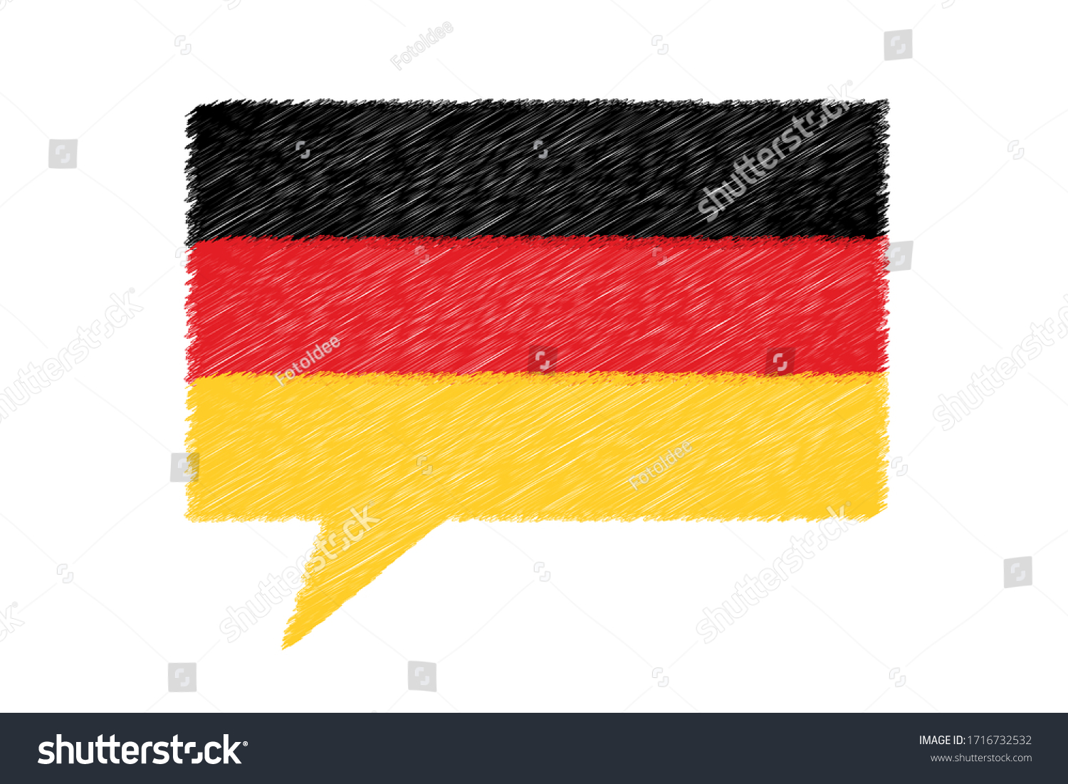 German Speech Bubble Vector Scribble Illustration Stock Vector (Royalty ...