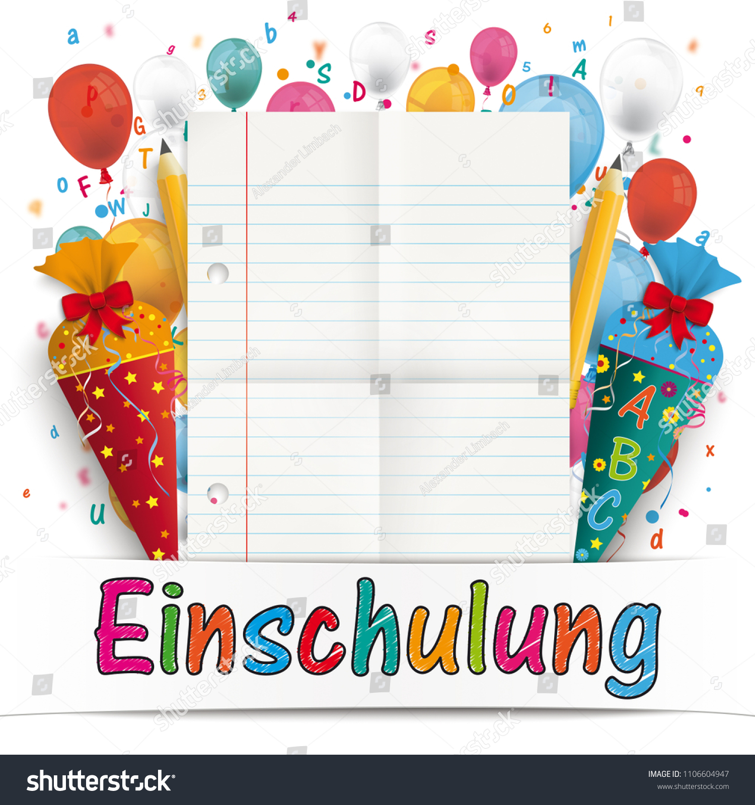 German Text Einschulung Translate Enrollment Eps Stock Vector (Royalty ...