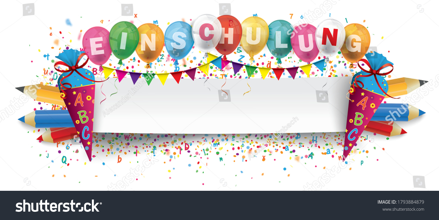 Texto alemán Einschulung, traducir Inscripción. Archivo: vector de ...