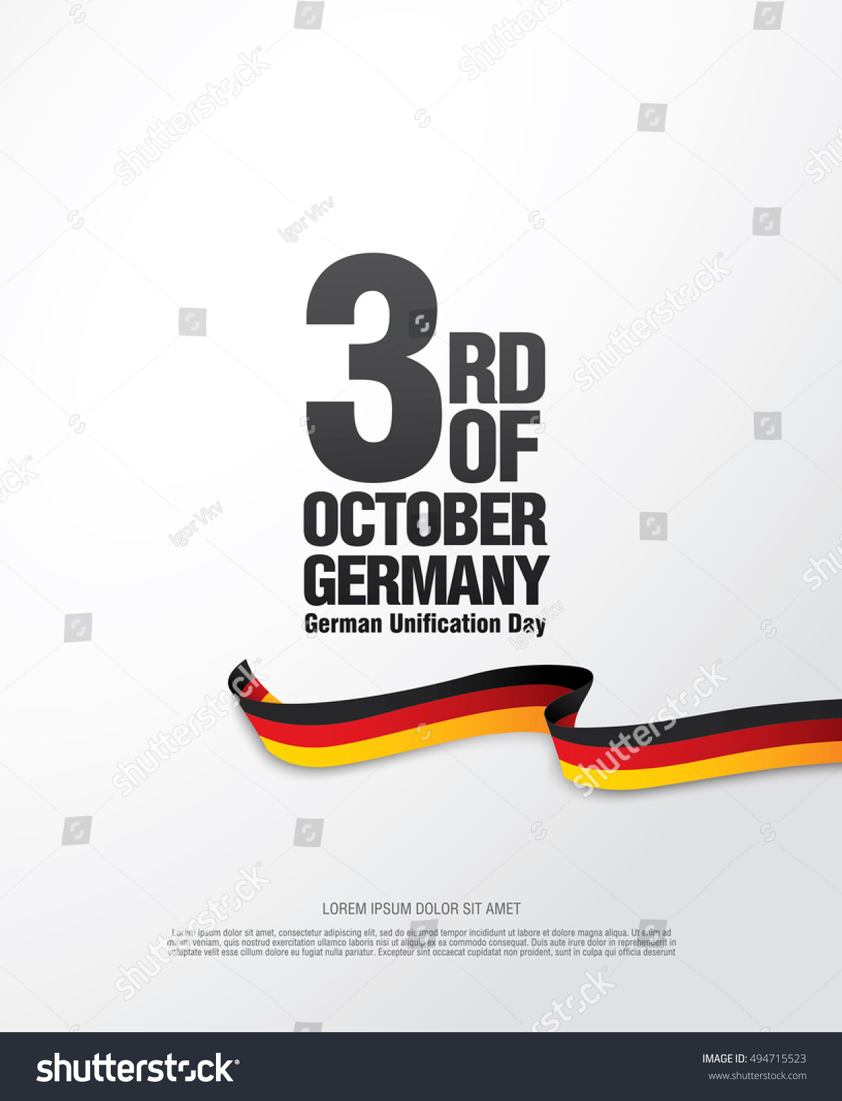 German Unification Day October 3 Stock Vector (Royalty Free) 494715523 ...