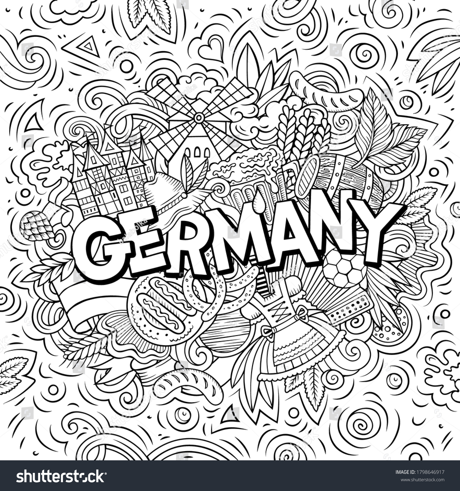 Germany Hand Drawn Cartoon Doodles Illustration Stock Vector (Royalty ... Germany Hand Drawn Cartoon Doodles Illustration Stock Vector (Royalty ...