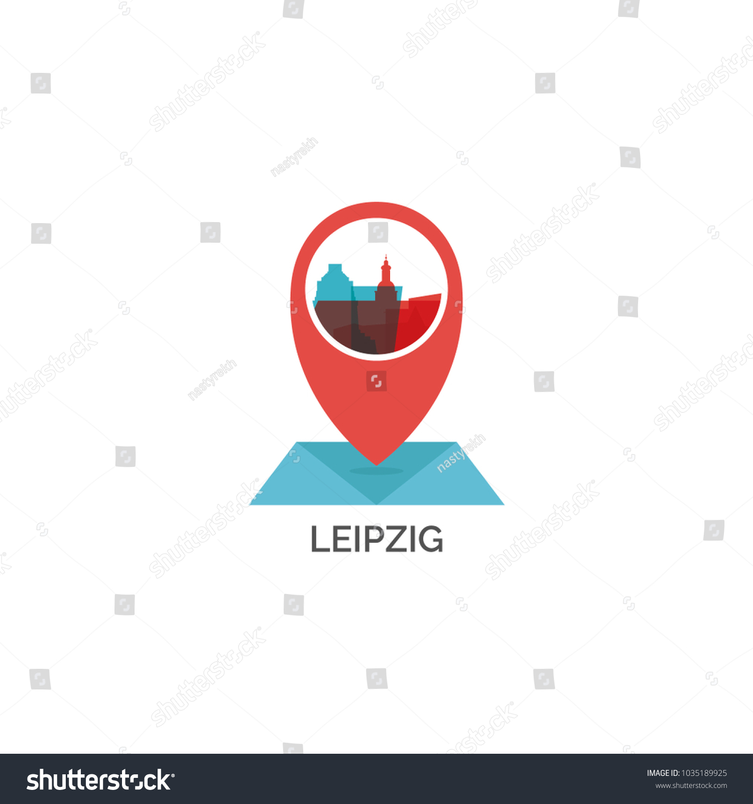 Germany Leipzig Map City Pin Point Stock Vector (Royalty Free ...