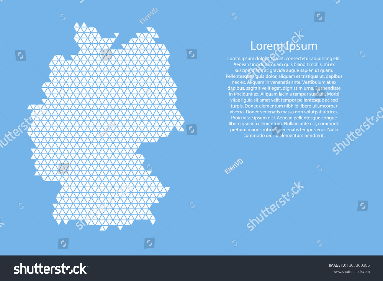 Germany Map Abstract Schematic White Triangles Stock Vector (Royalty ...