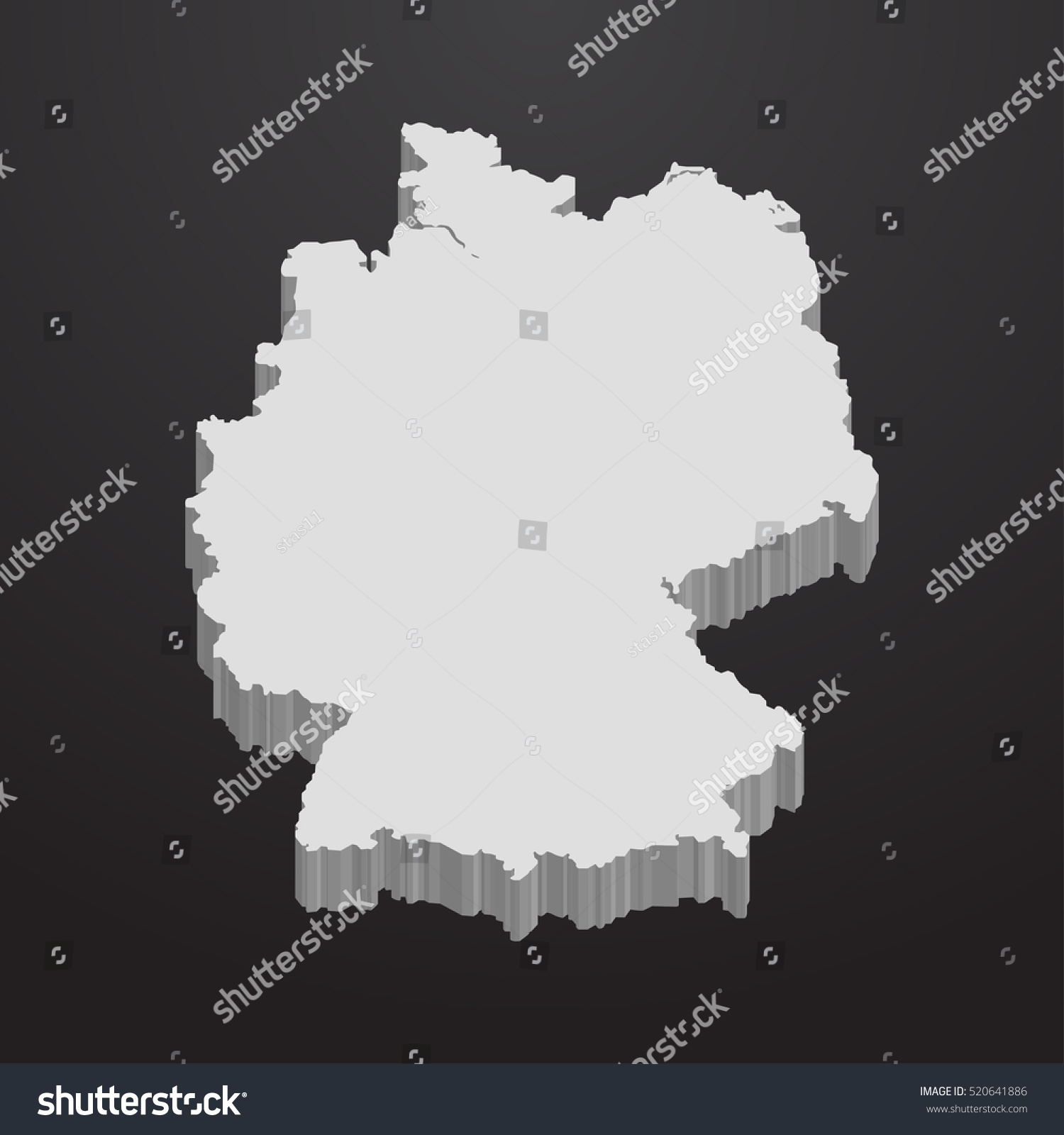Germany Map Gray On Black Background Stock Vector (Royalty Free ...