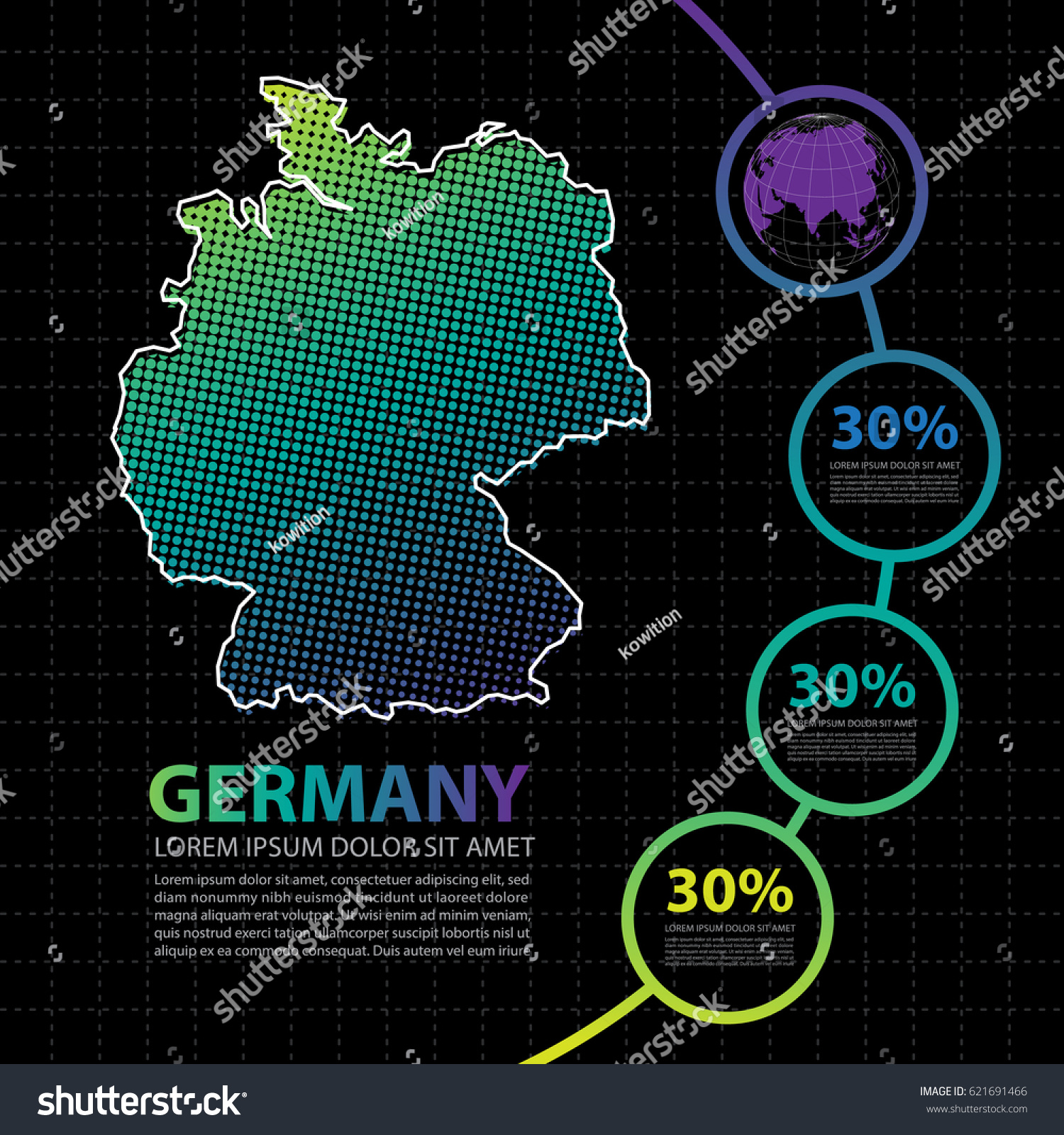Germany Map Infographic Design Template Stock Vector (Royalty Free ...