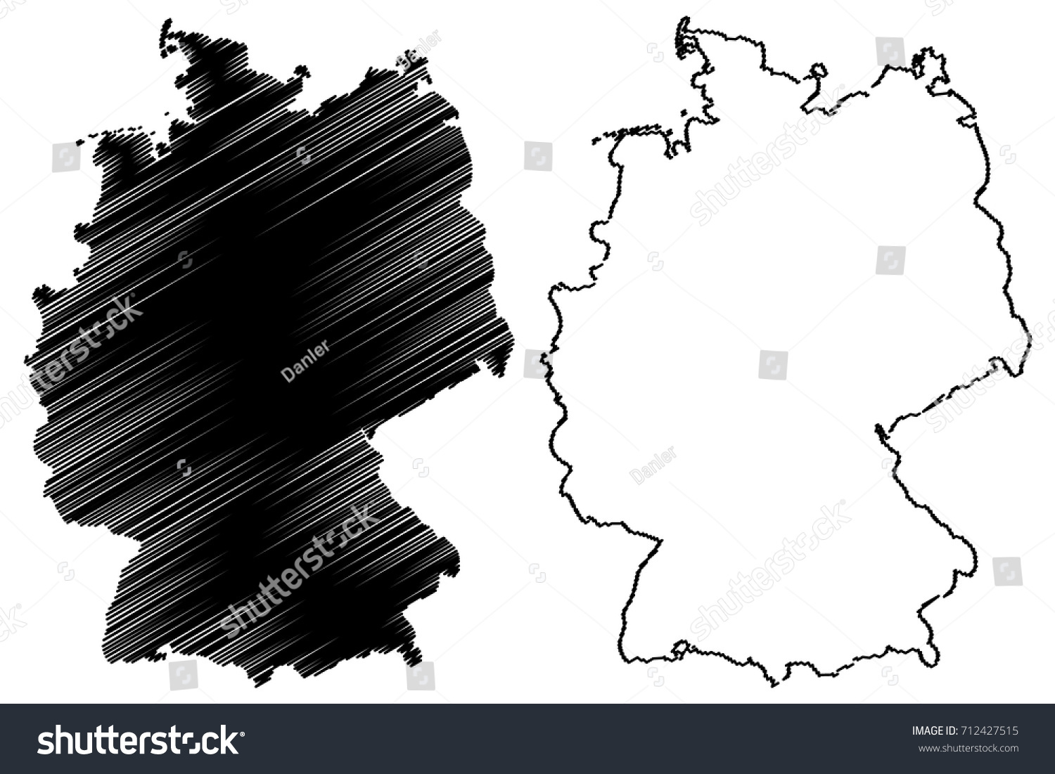 Germany Map Vector Illustration Scribble Sketch Stock Vector (Royalty ...