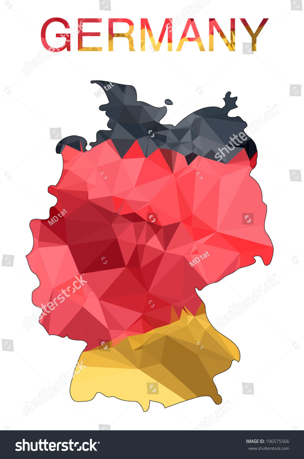 Germany Map Flag Colors Vector Illustration Stock Vector (Royalty Free ...