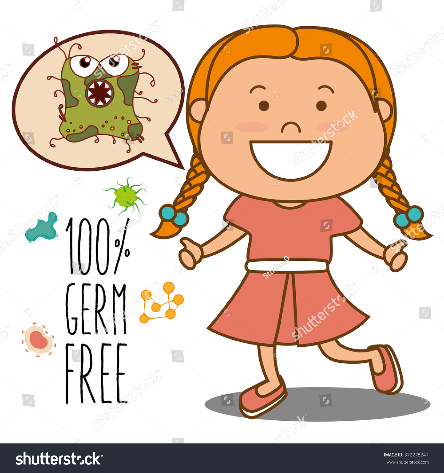 Germs Bacteria Cartoon Stock Vector (Royalty Free) 372275347