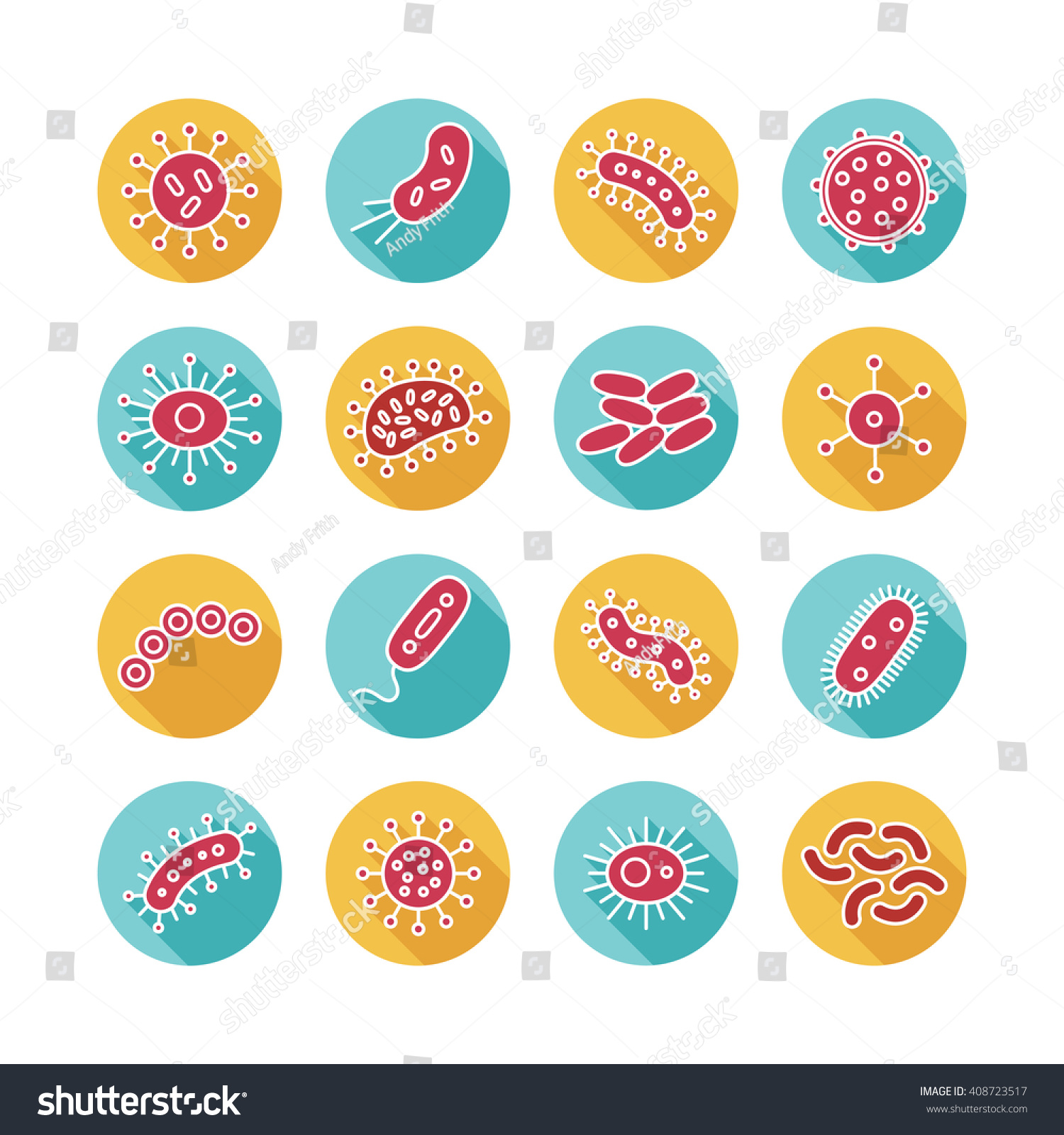 Germs Bacteria Icon Set Vector Illustration: เวกเตอร์สต็อก (ปลอดค่า ...