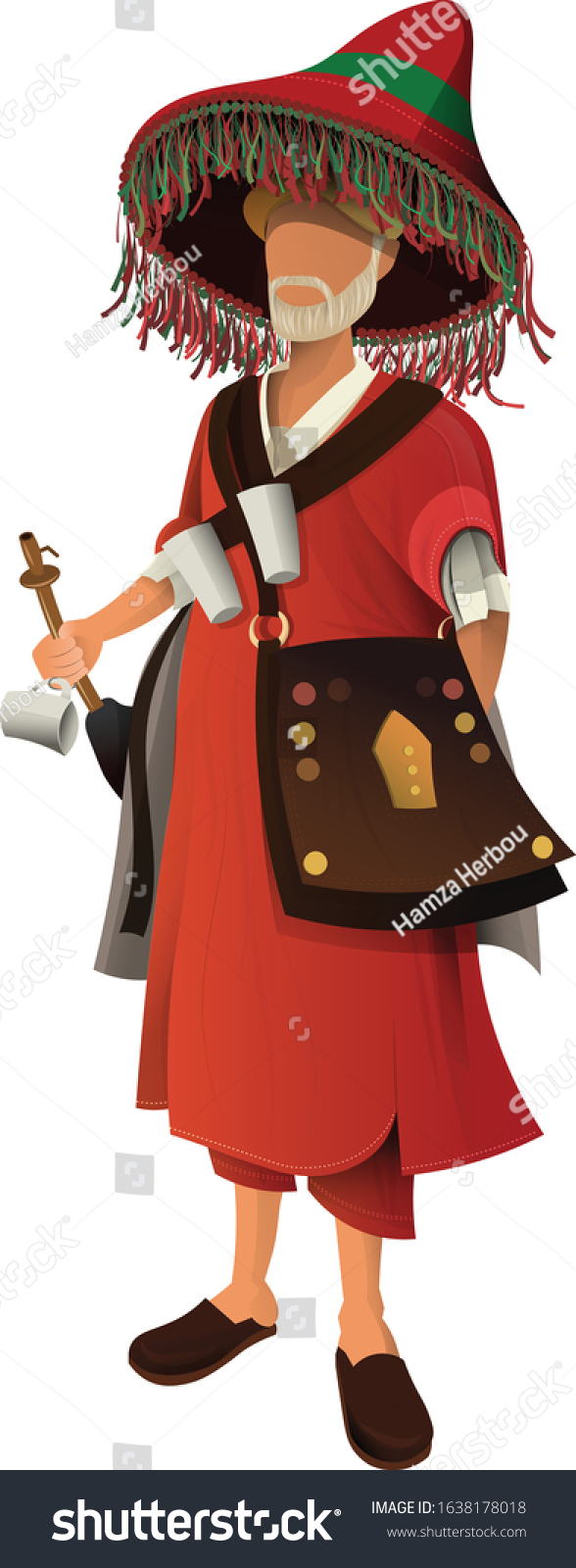 Gerrab Vector Character Morocco Traditions Stock Vector (Royalty Free ...