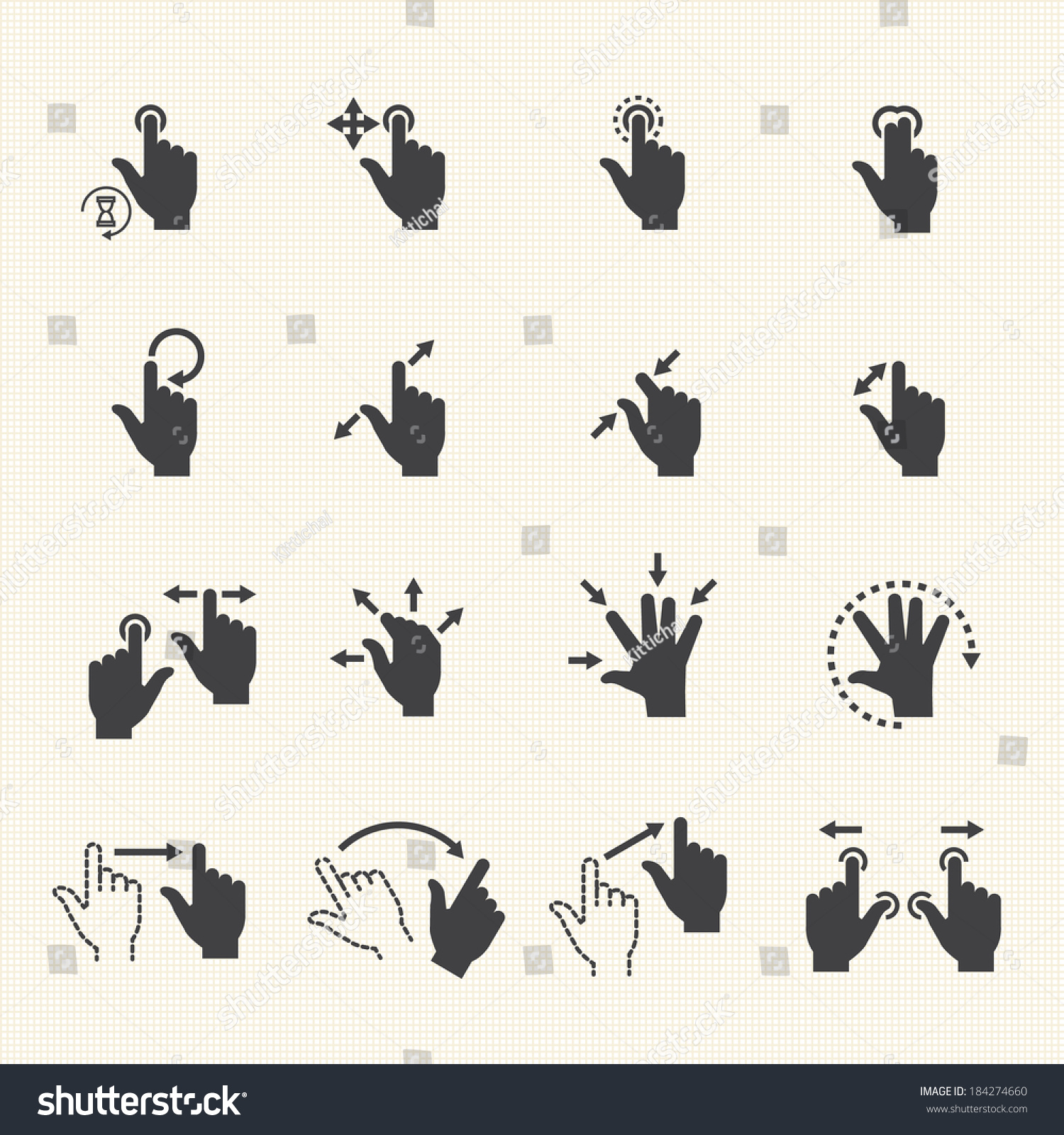 Gesture Icons Touch Devices Vector Icon Stock Vector (Royalty Free ...
