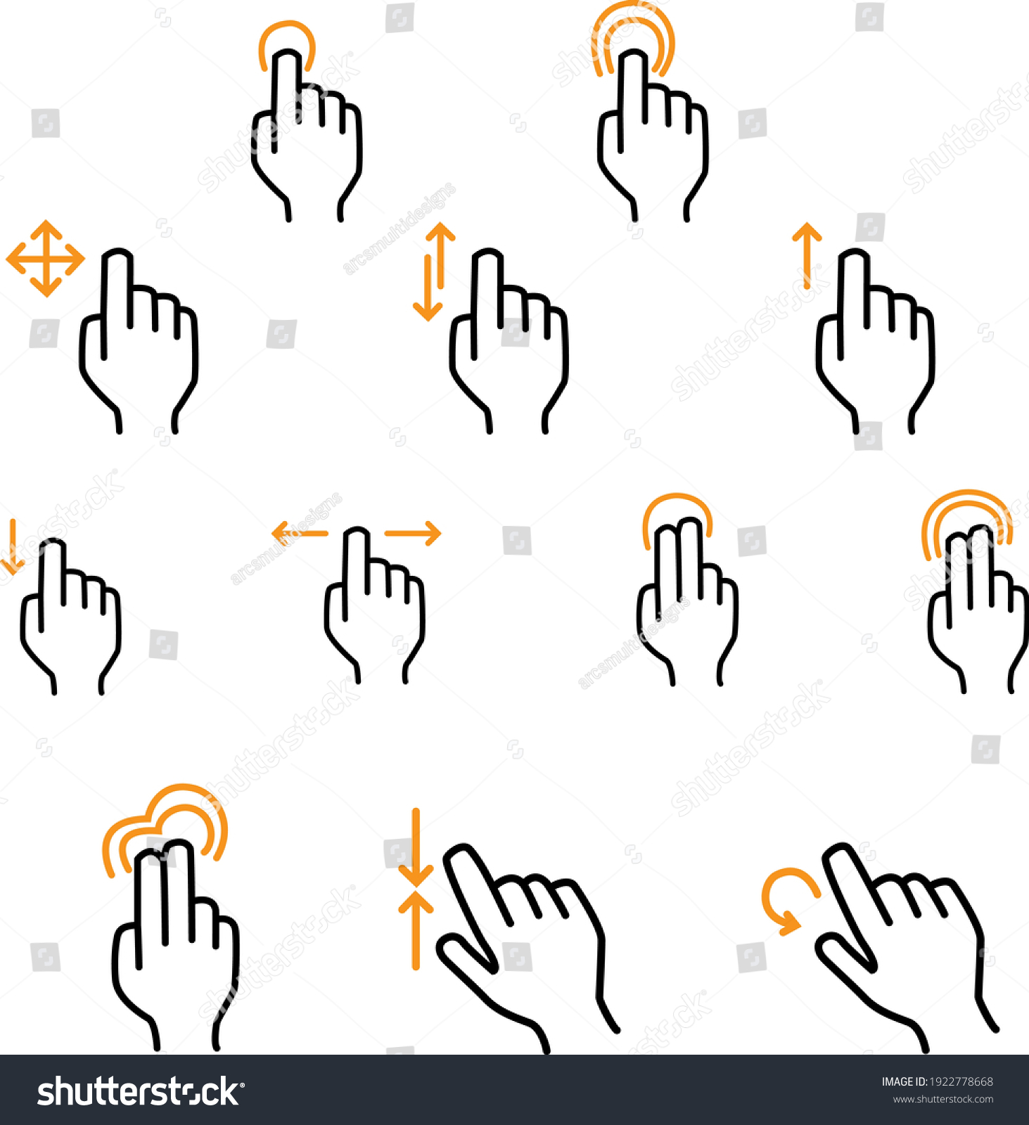 Gesture Symbols Vector Bundle Hand Gestures Stock Vector (Royalty Free ...