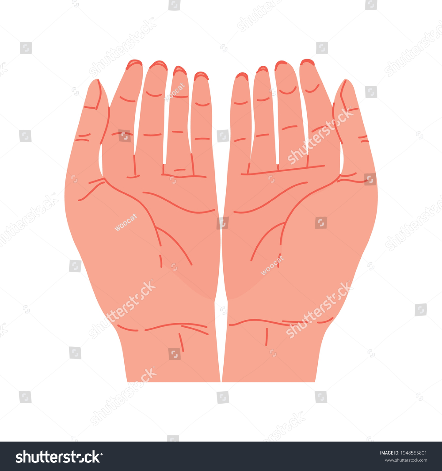Gesture Two Hands Together Vector Hand Stock Vector (Royalty Free ...