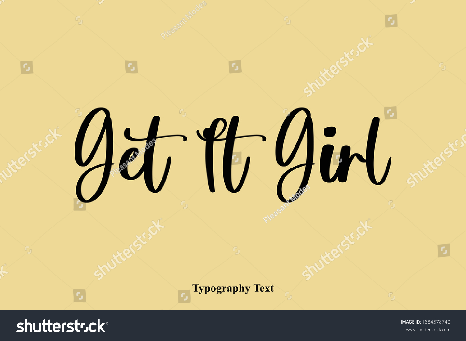 Get Girl Typescript Calligraphy Text Isolated 库存矢量图（免版税）1884578740 ...