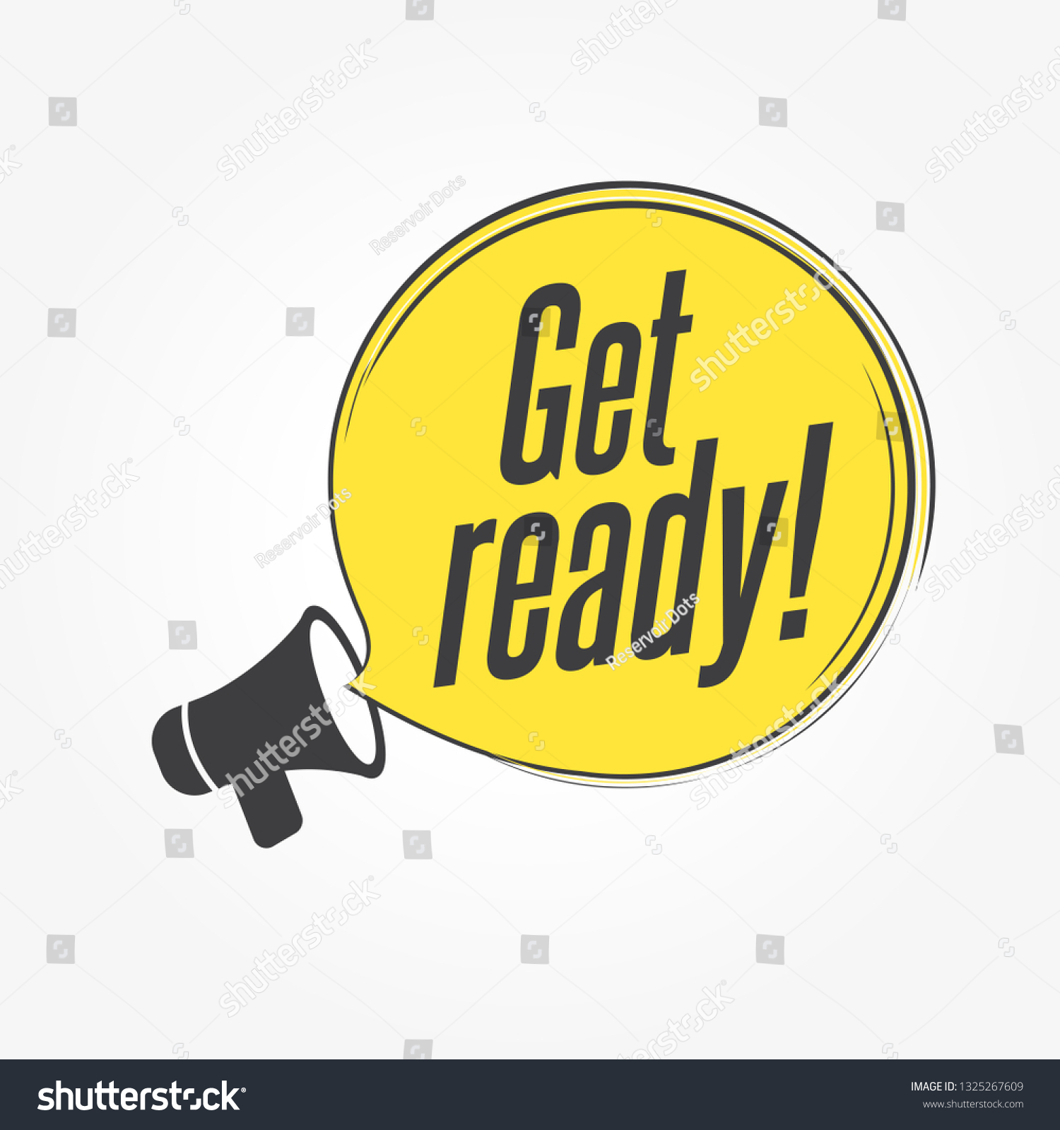 Get Ready Megaphone Announcement Stock Vector (Royalty Free) 1325267609 ...