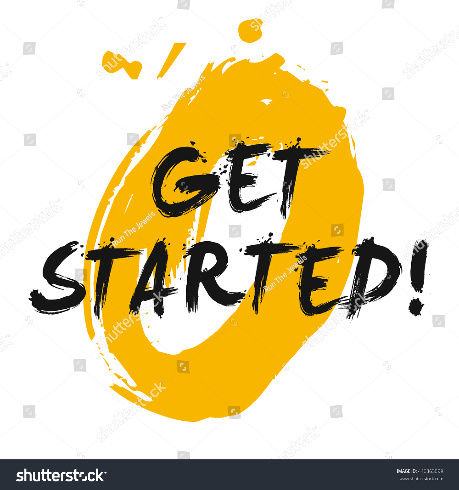 Get Started Brush Lettering Vector Illustration Stock Vector (Royalty ...