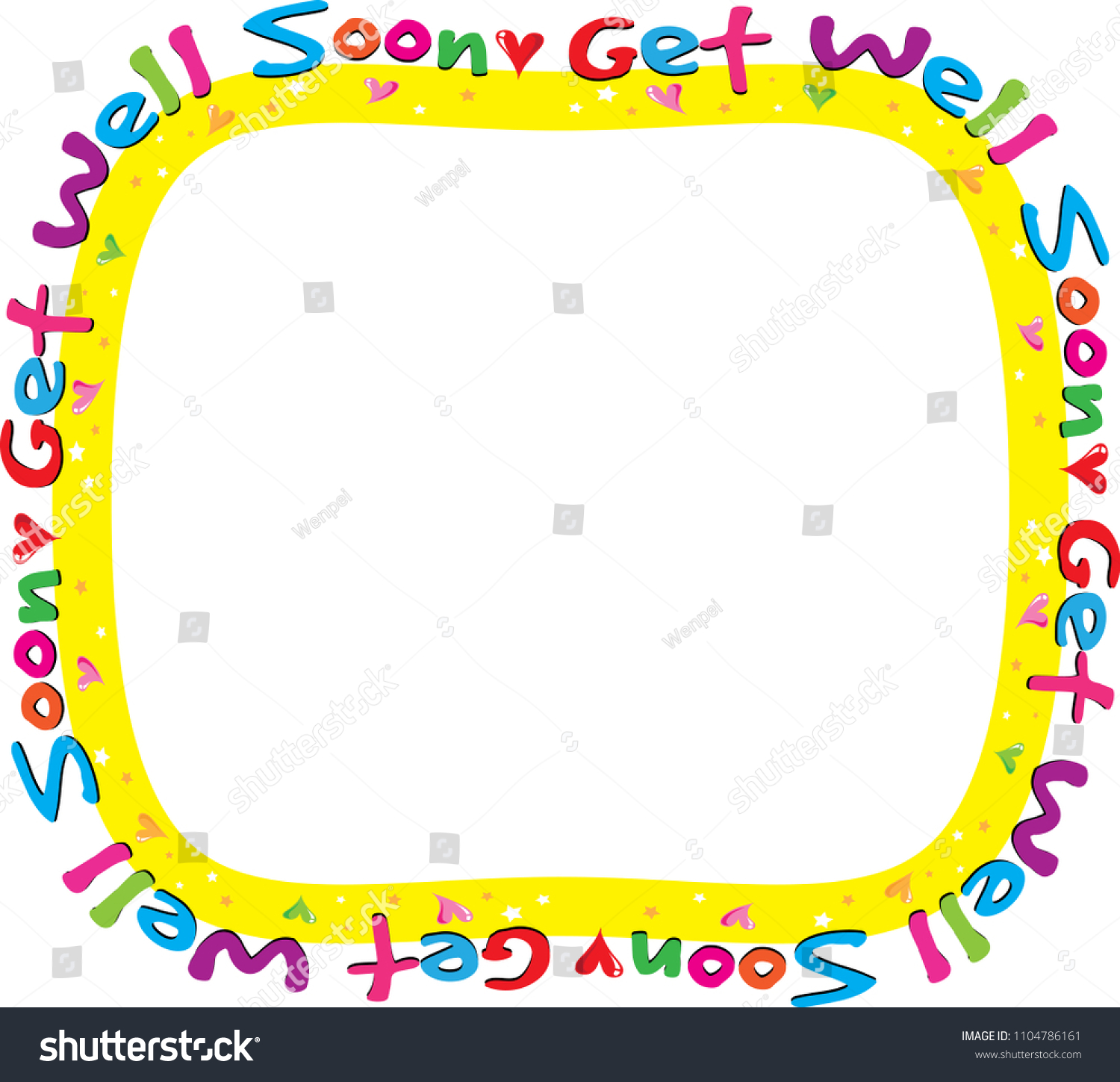 Get Well Soon Border: เวกเตอร์สต็อก (ปลอดค่าลิขสิทธิ์) 1104786161