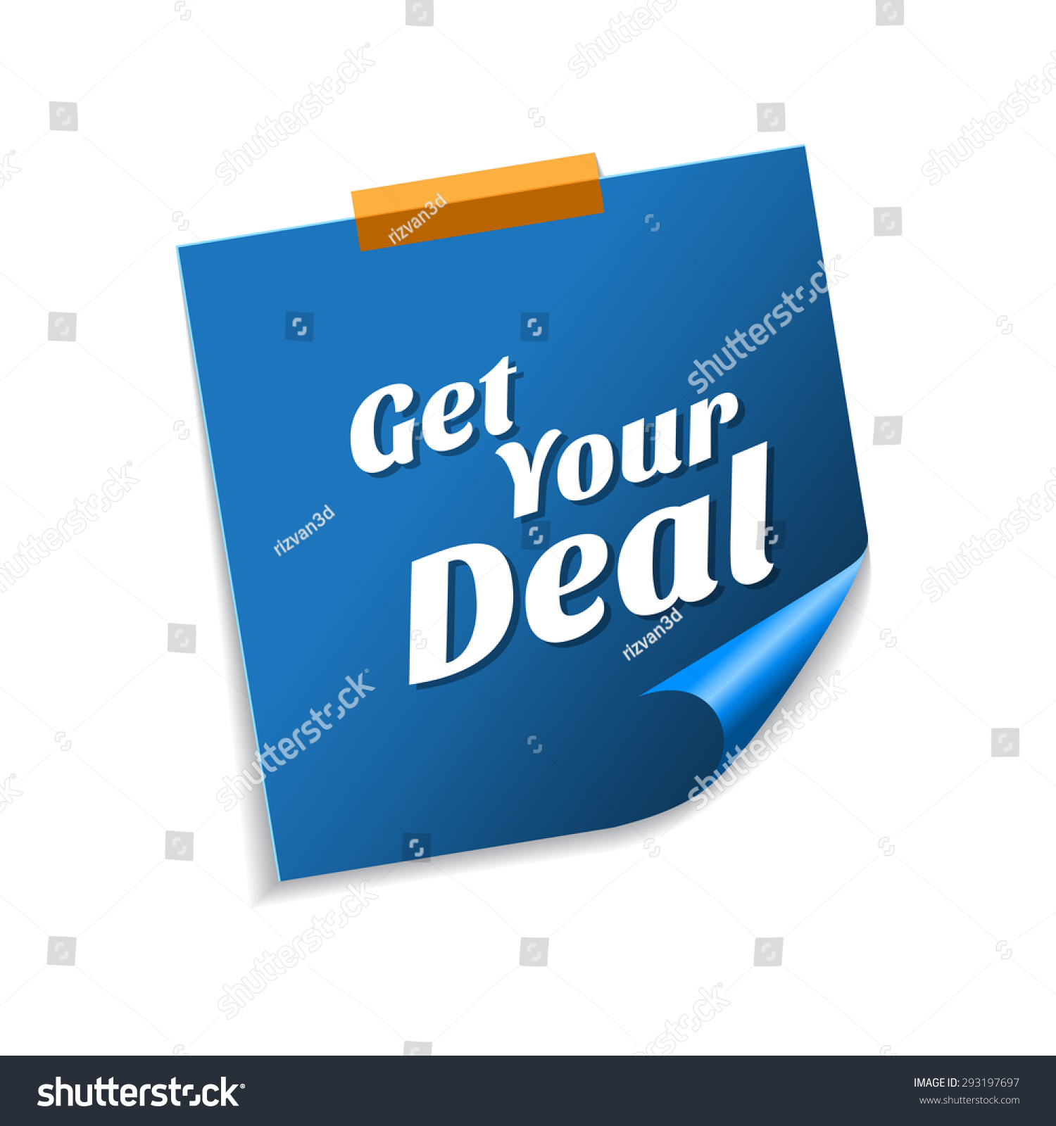 Get Your Deal Blue Sticky Notes Stock Vector (Royalty Free) 293197697