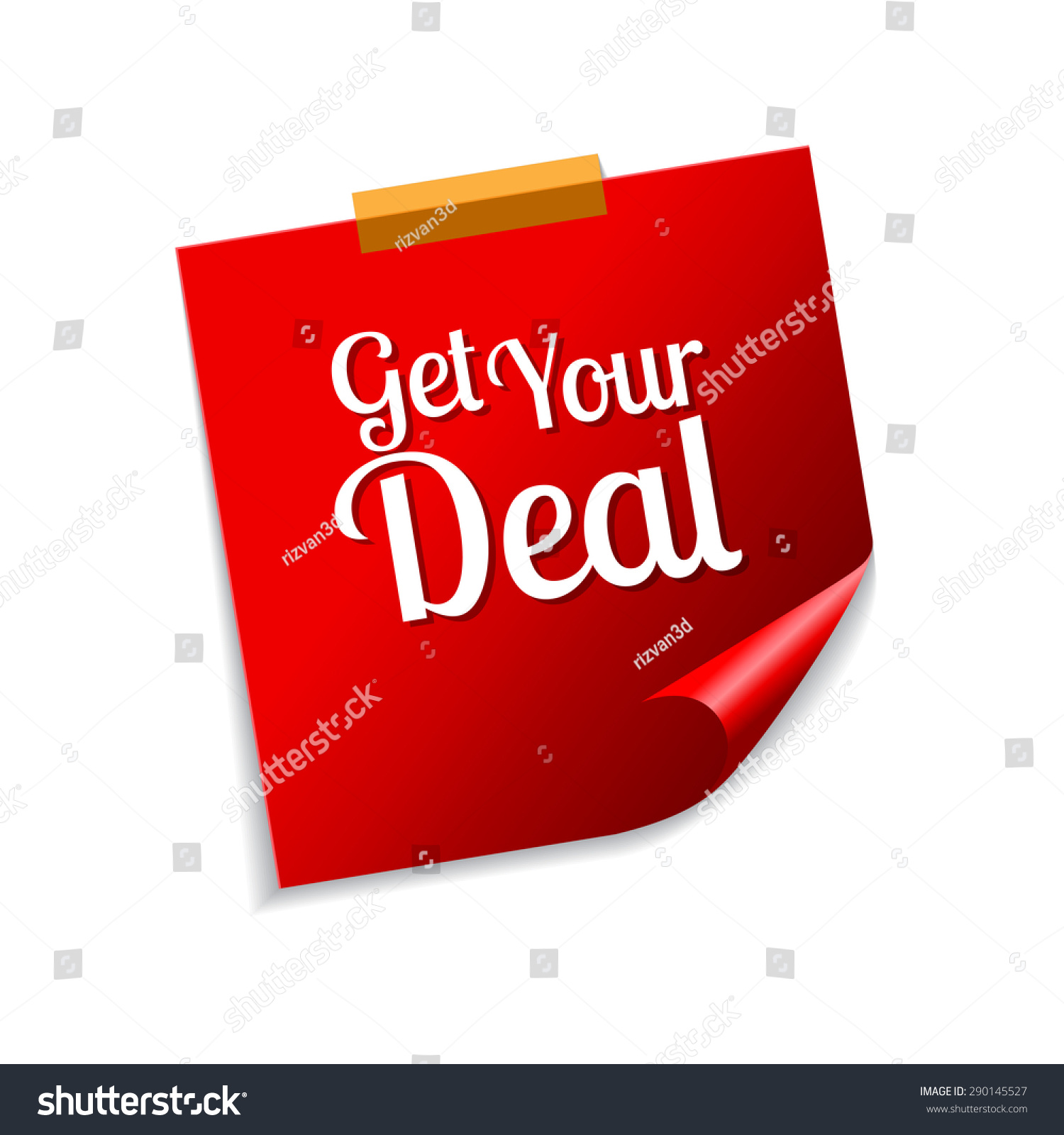 Get Your Deal Red Sticky Notes: vector de stock (libre de regalías ...