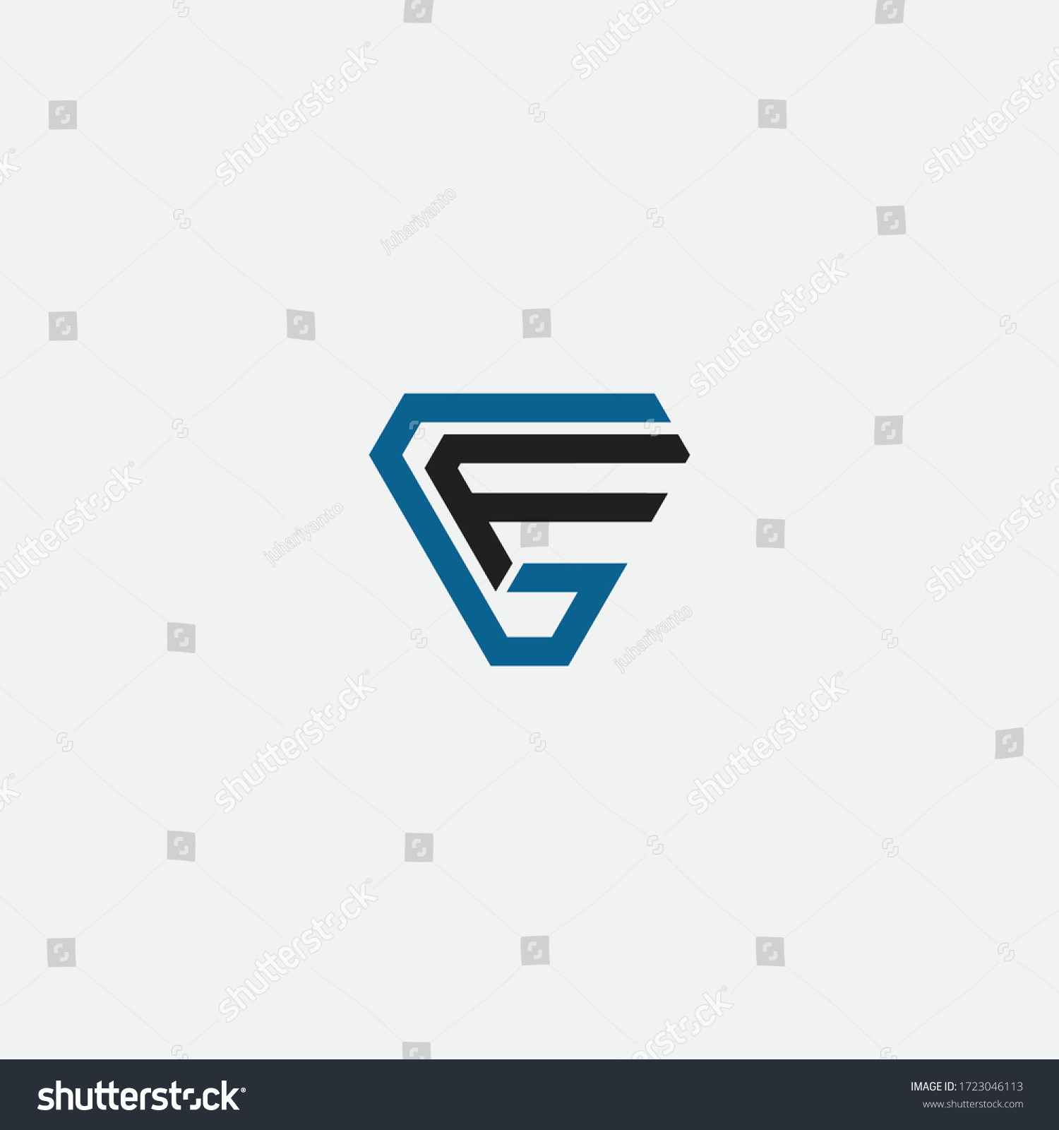 Gf Initial Logo Diamond Line Vector Stock Vector (Royalty Free) 1723046113