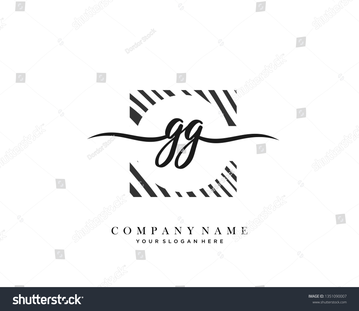 Gg Handwriting Initial Logo Vector Stock Vector (Royalty Free ...