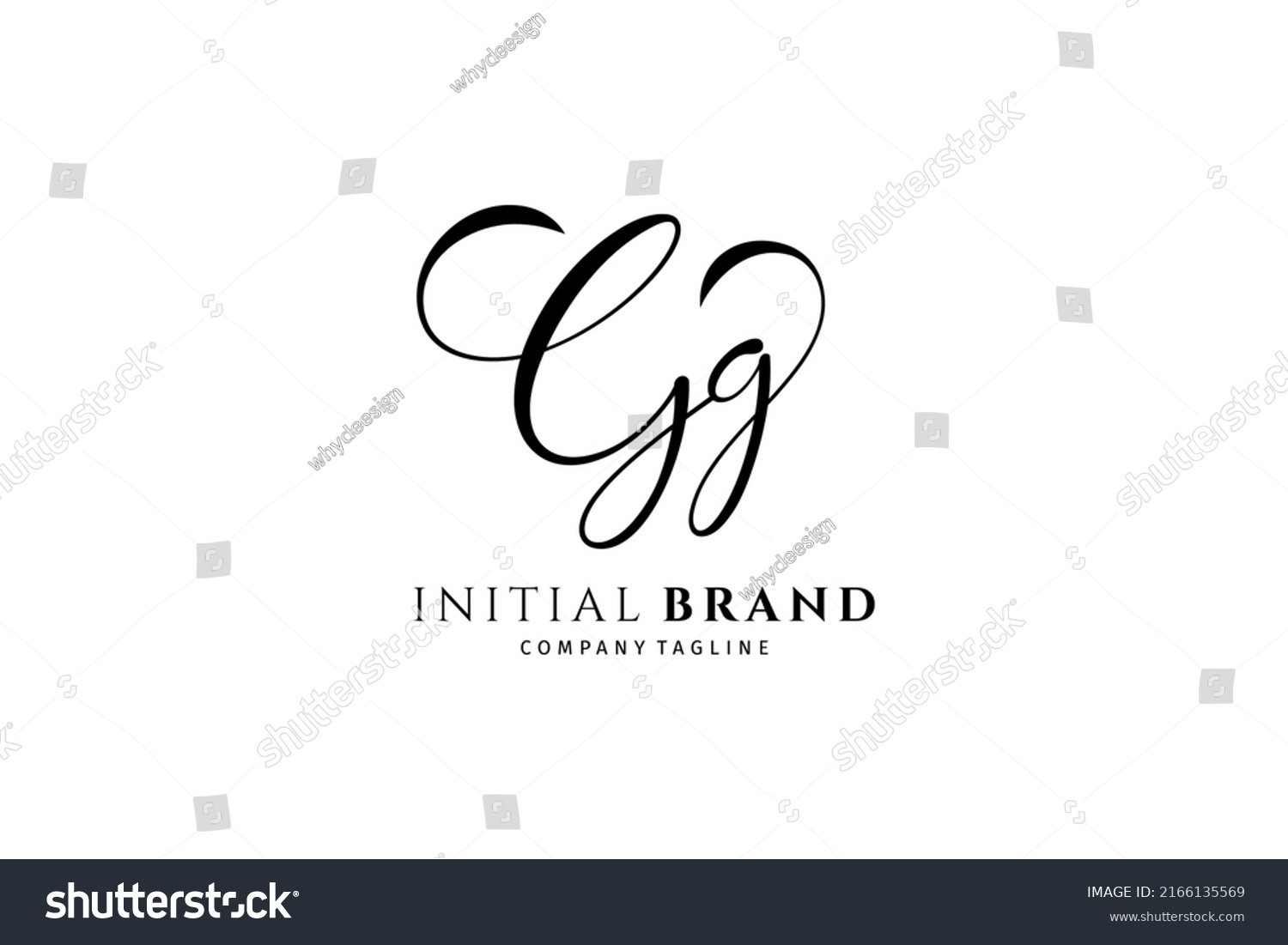 Gg Handwritten Logo Template Initial Signature Stock Vector (Royalty ...