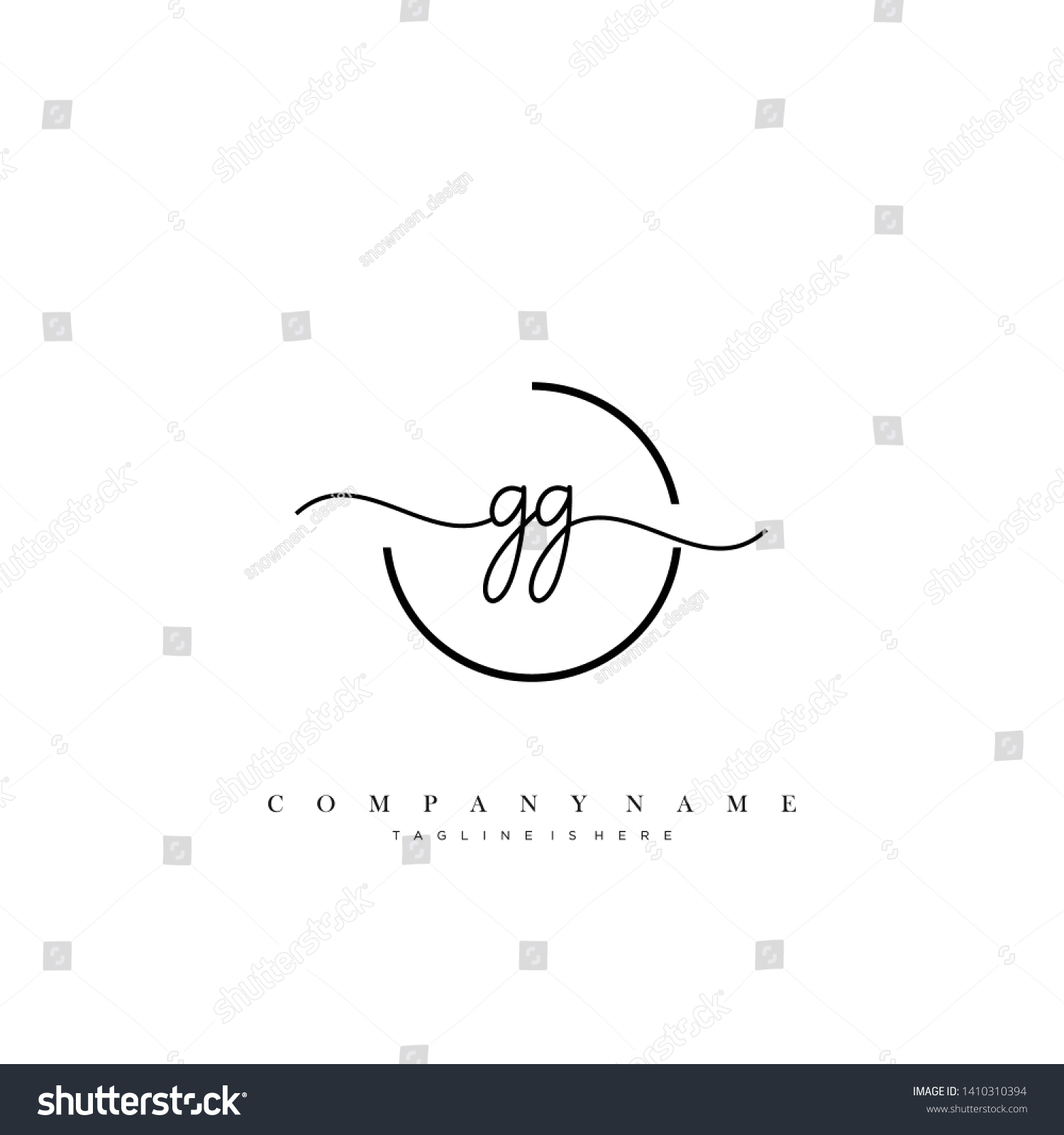 Gg Initial Handwriting Logo Template Vector Stock Vector (Royalty Free ...