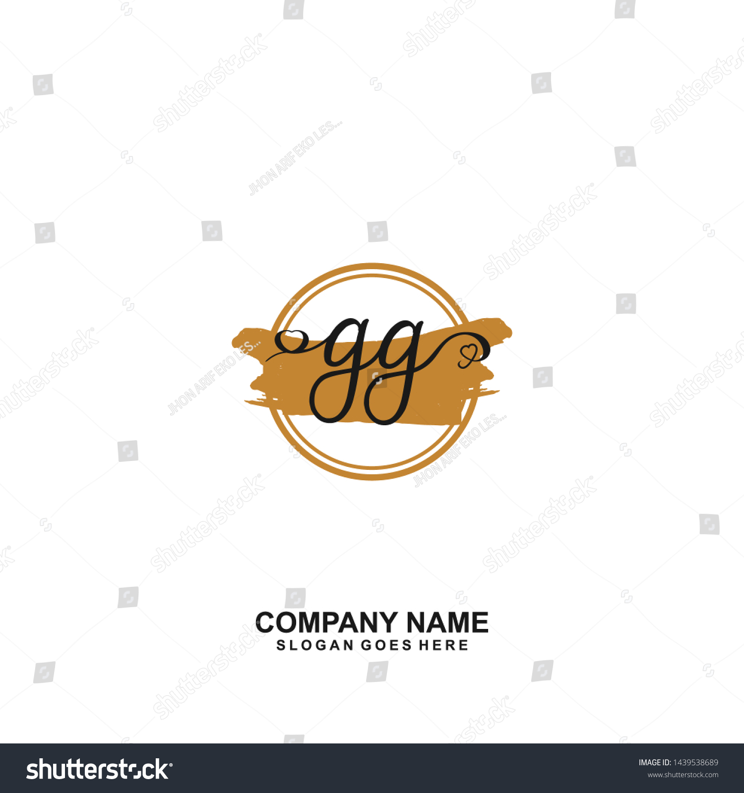 Gg Initial Handwriting Logo Vector Stock Vector (Royalty Free ...