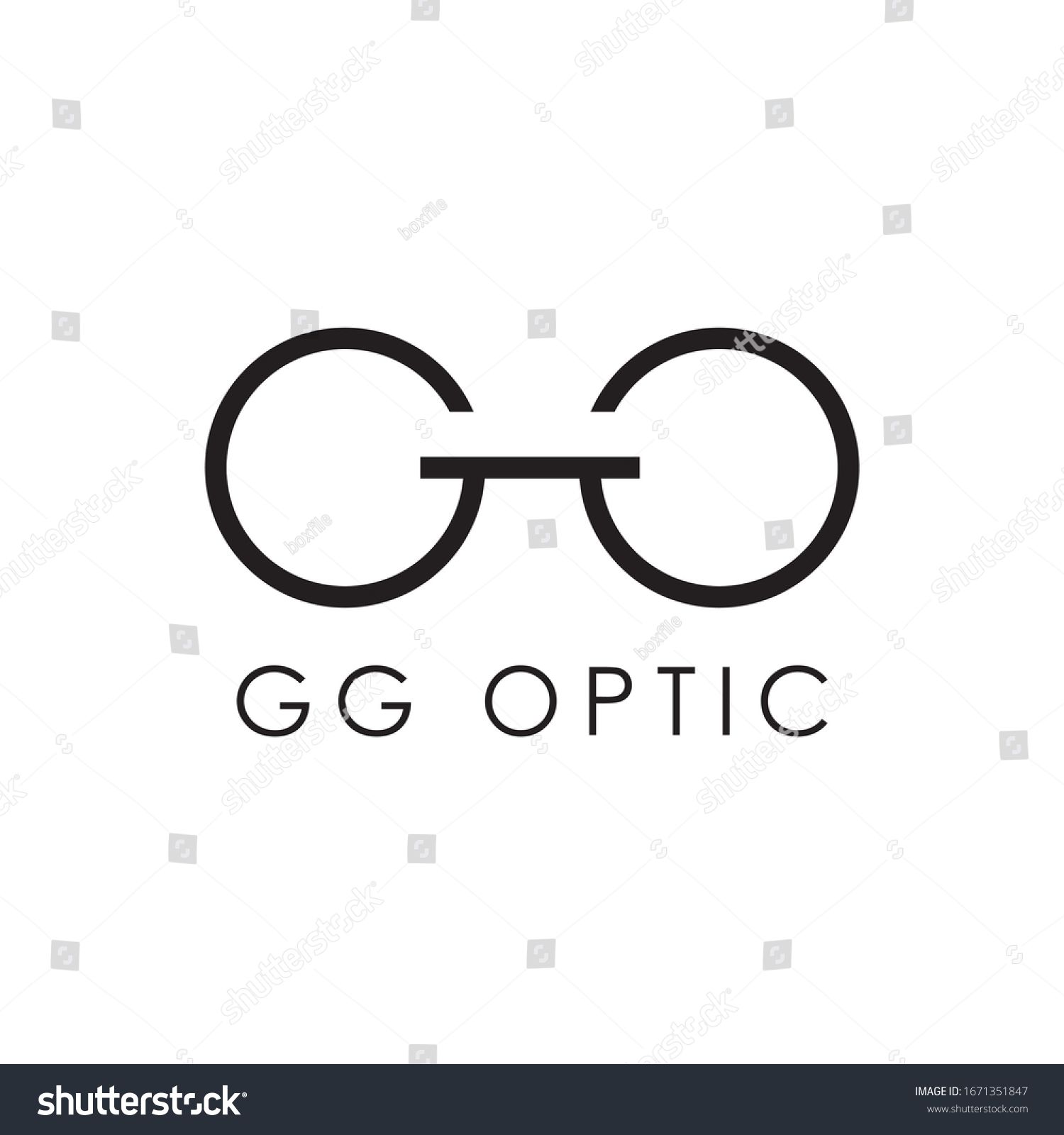 Gg Optic Logo Design Vector Icon Stock Vector (Royalty Free) 1671351847 ...