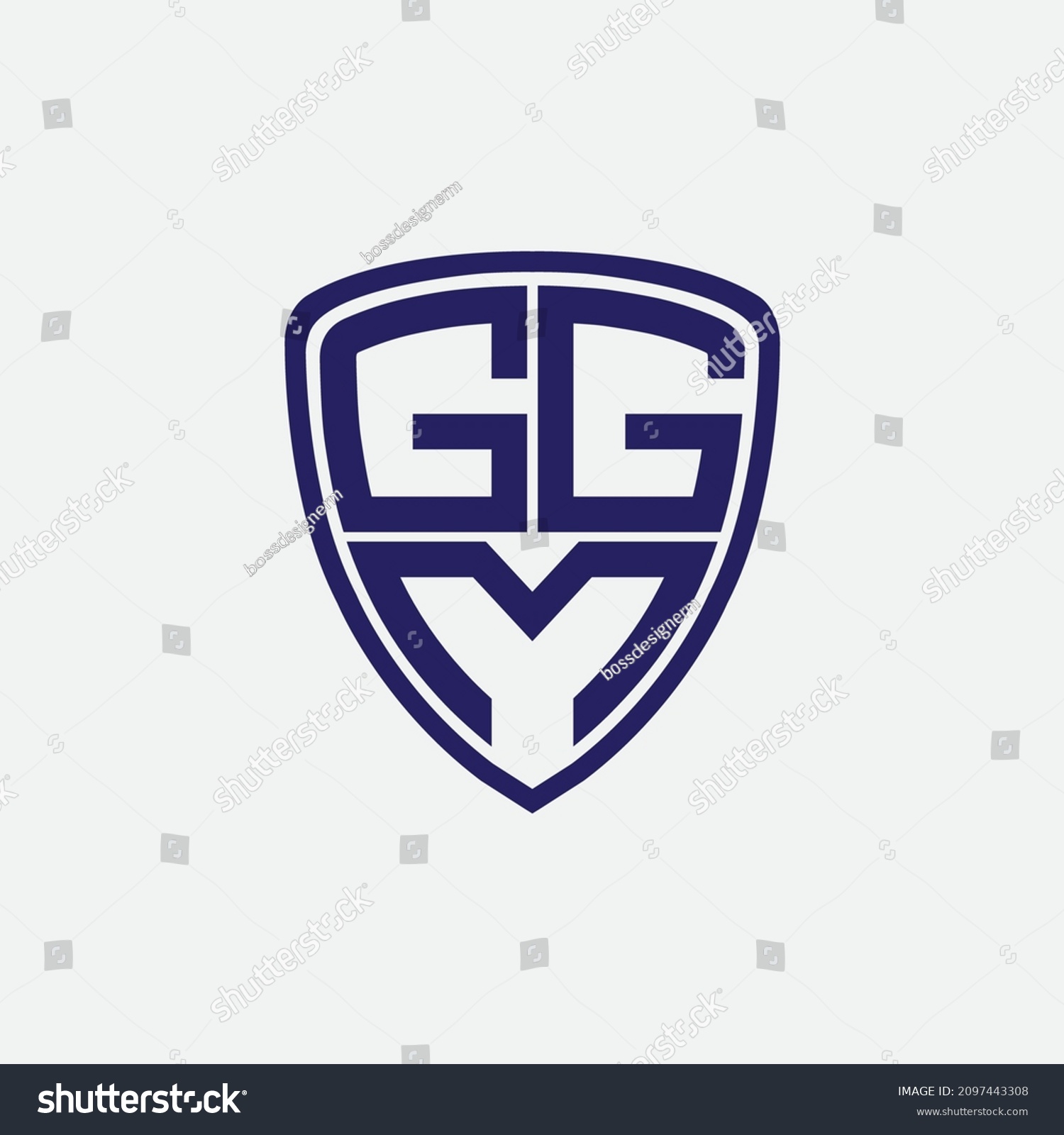 Ggm Shield Icon Logo Design Stock Vector (Royalty Free) 2097443308