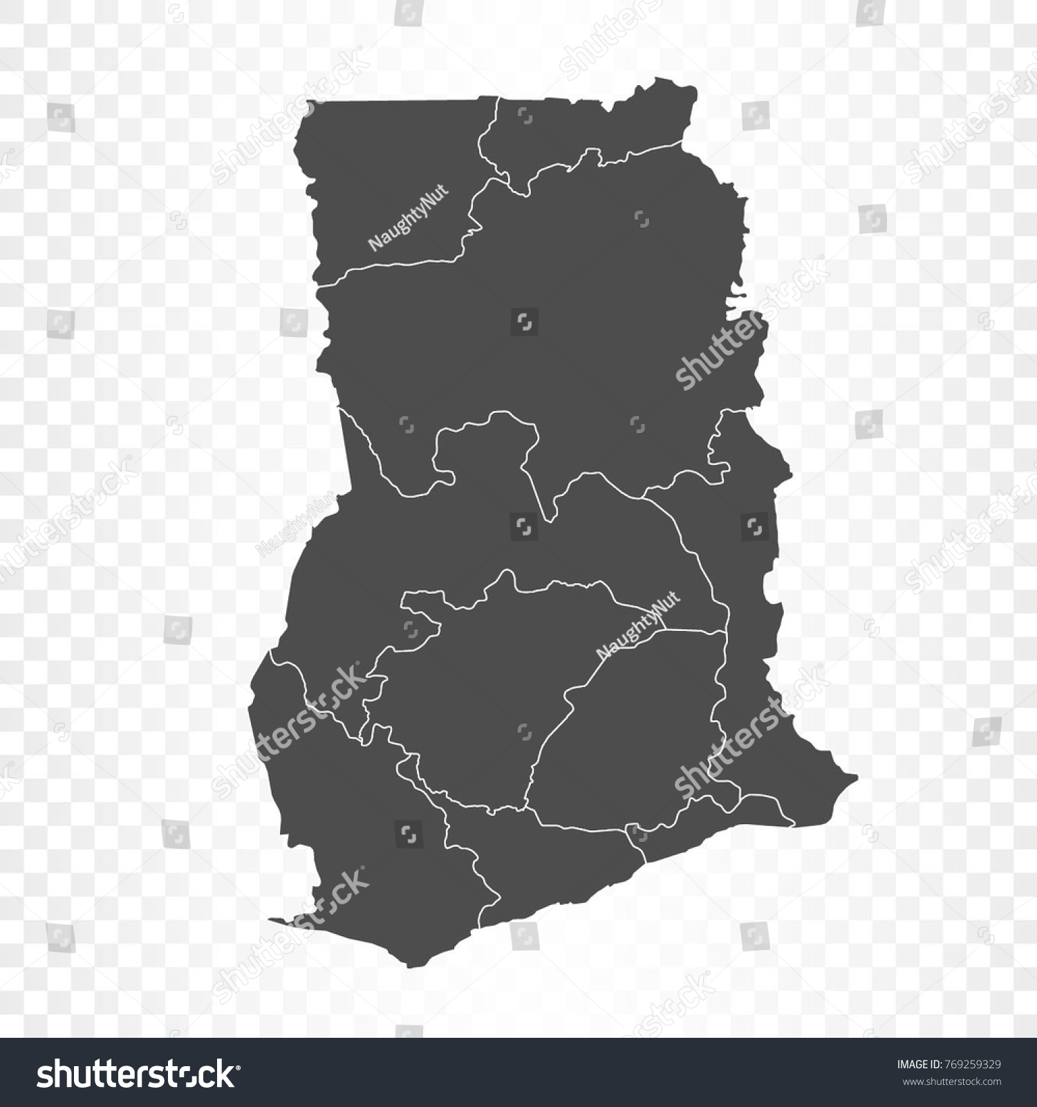 Ghana Map Isolated On Transparent Background: Vector có sẵn (miễn phí ...