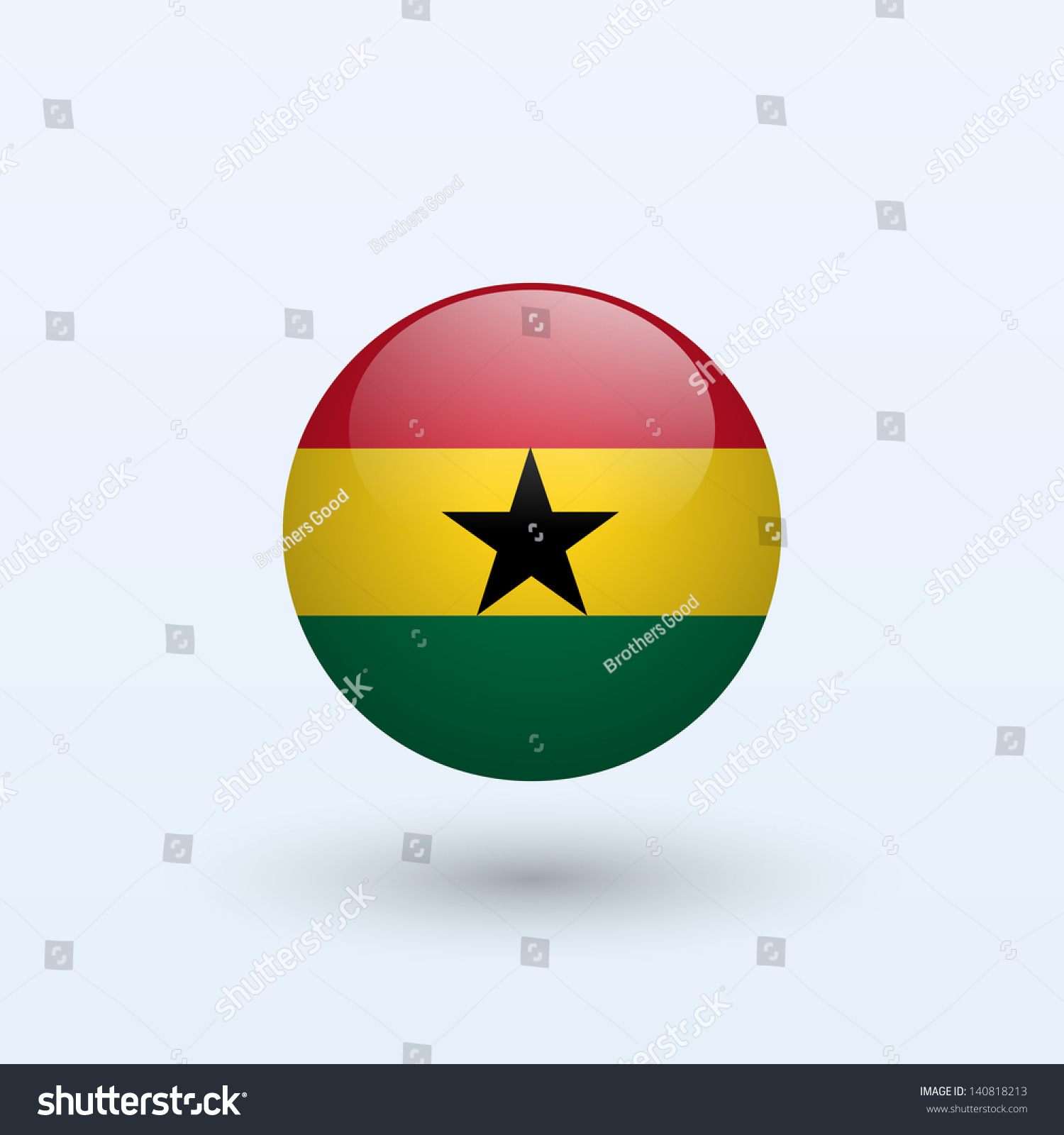 Ghana Round Flag Vector Illustration Stock Vector (Royalty Free ...