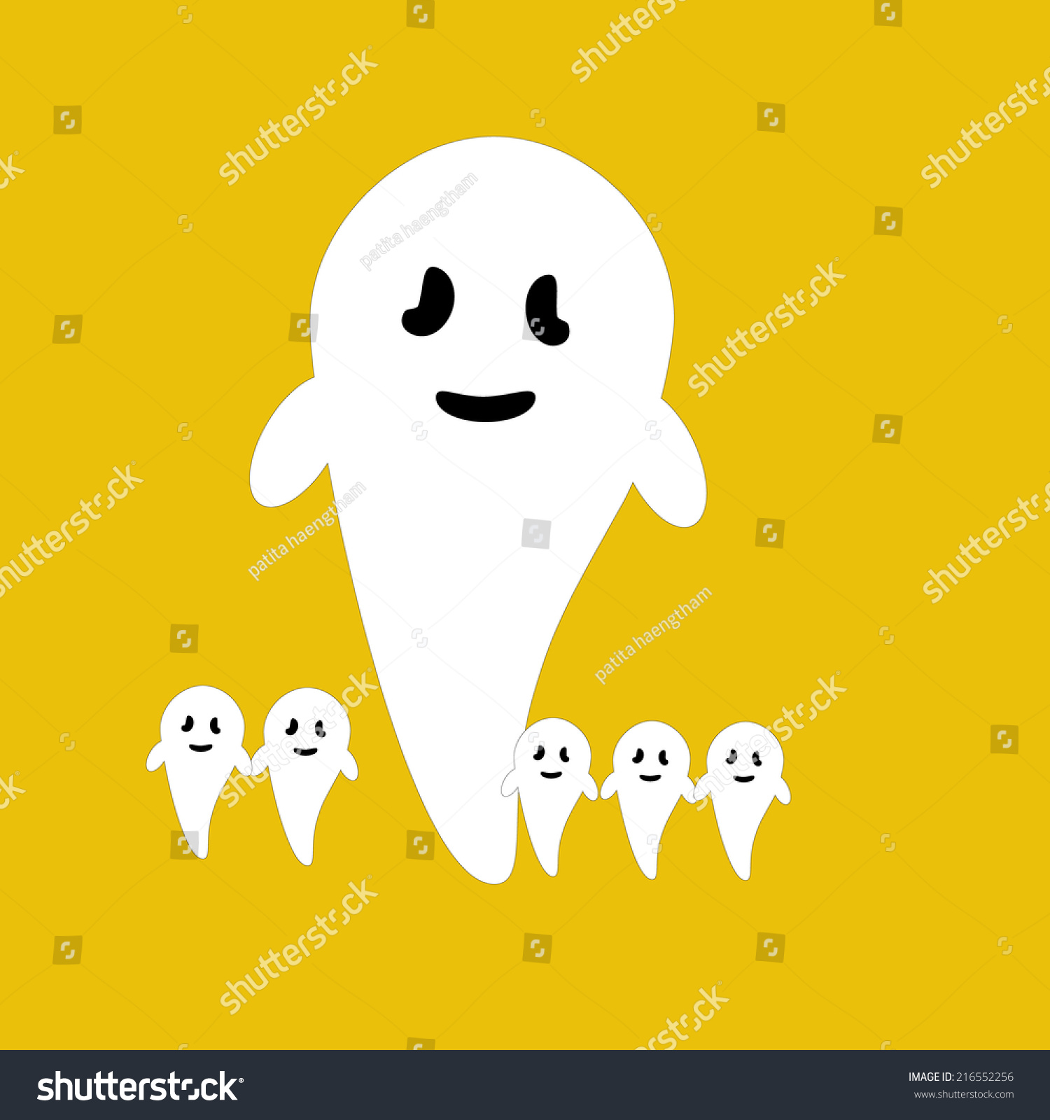 Ghost Art Cartoon Face Illustration Vector Stock Vector (Royalty Free ...