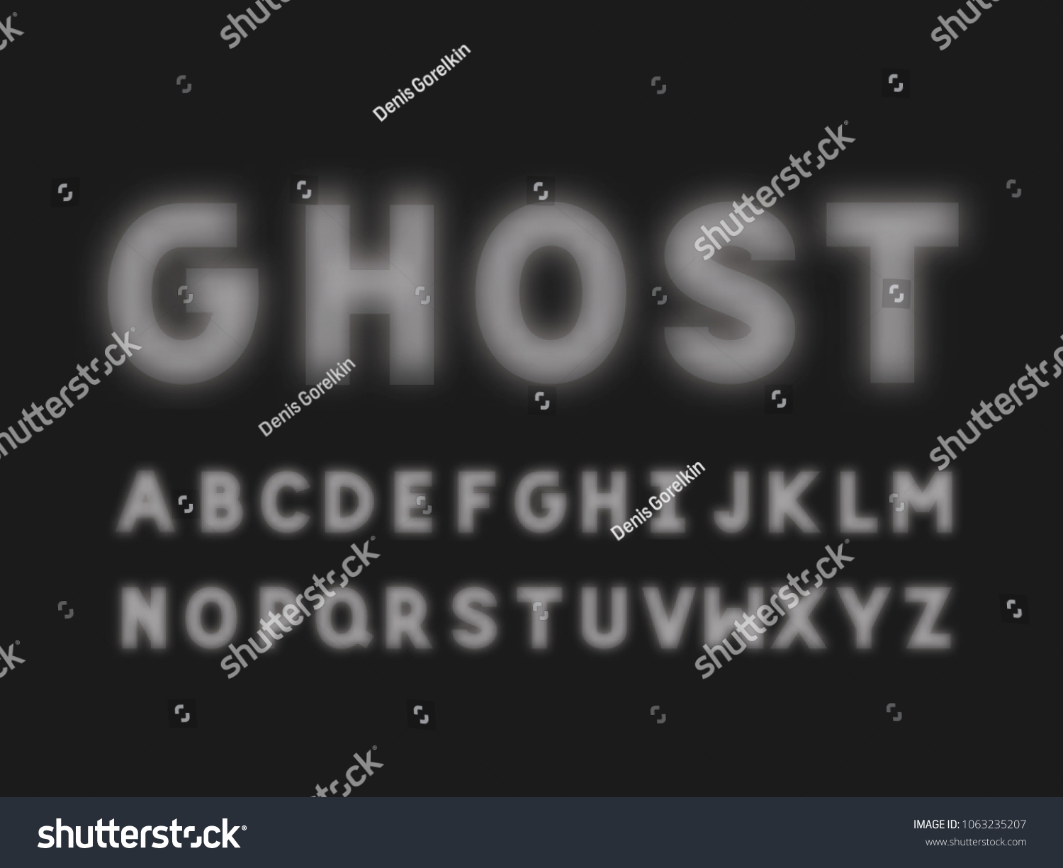 Ghost Bold Font Vector Alphabet Letters: Stock-Vektorgrafik (Lizenzfrei ...