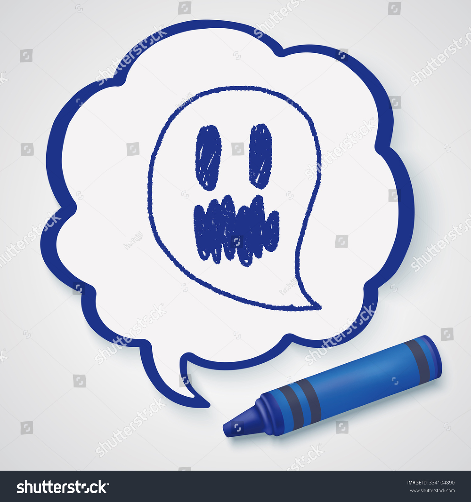 Ghost Doodle Drawing Stock Vector (Royalty Free) 334104890 | Shutterstock