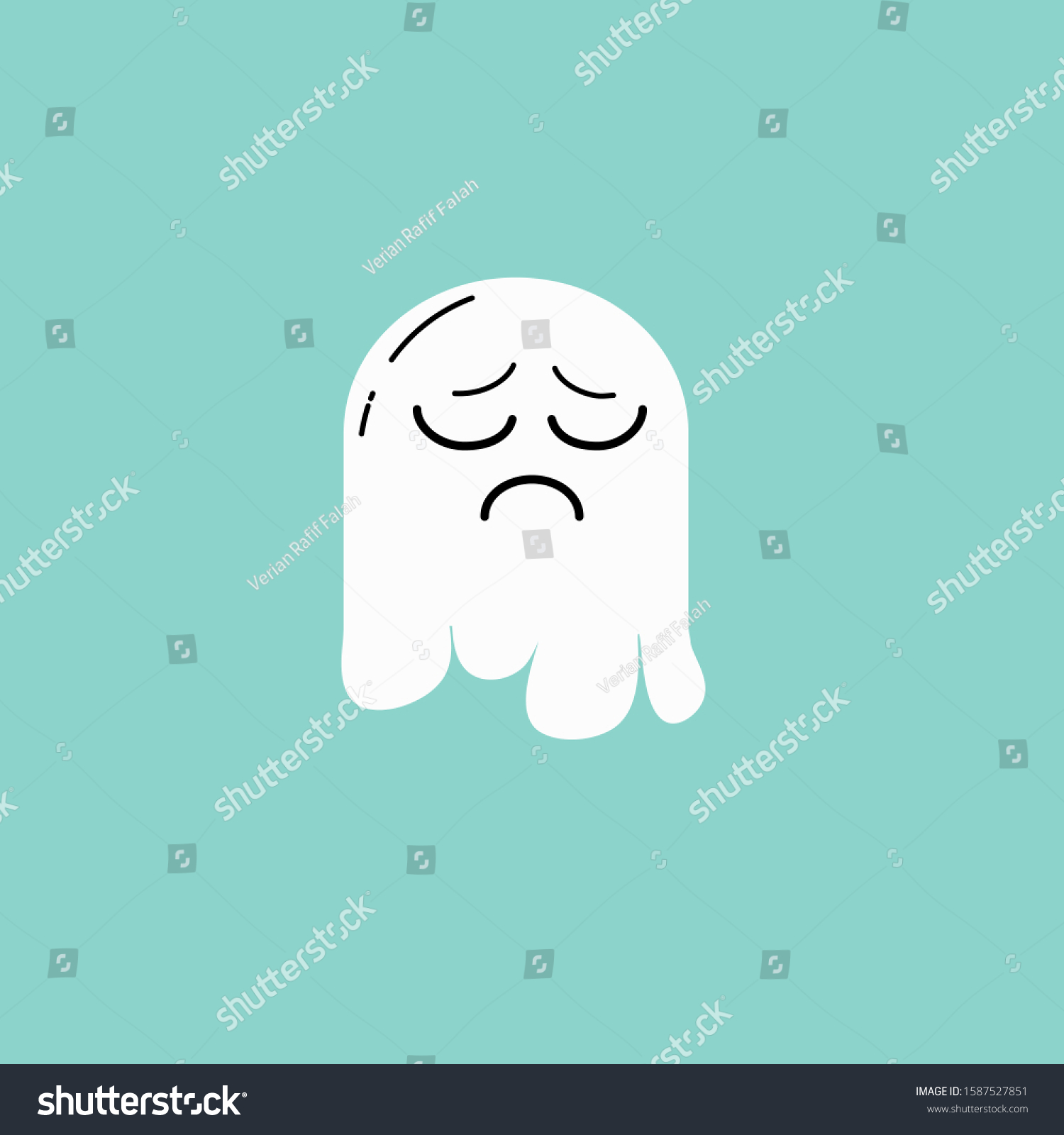 Ghost Emojis Sad Faces Stock Vector (Royalty Free) 1587527851