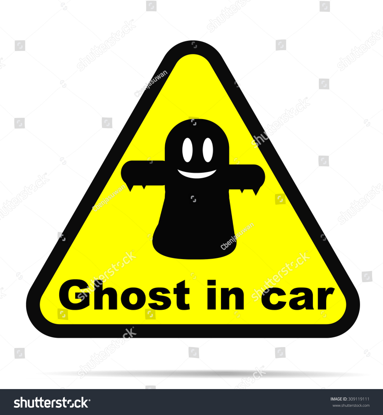 Ghost Car Signvector Illustration Stock Vector (Royalty Free) 309119111 ...
