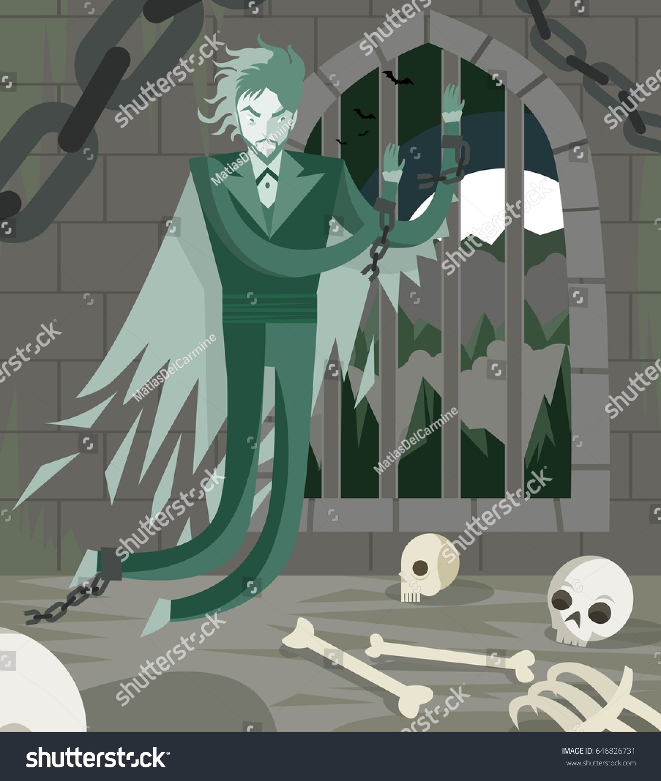 Ghost Dungeon: vector de stock (libre de regalías) 646826731 | Shutterstock
