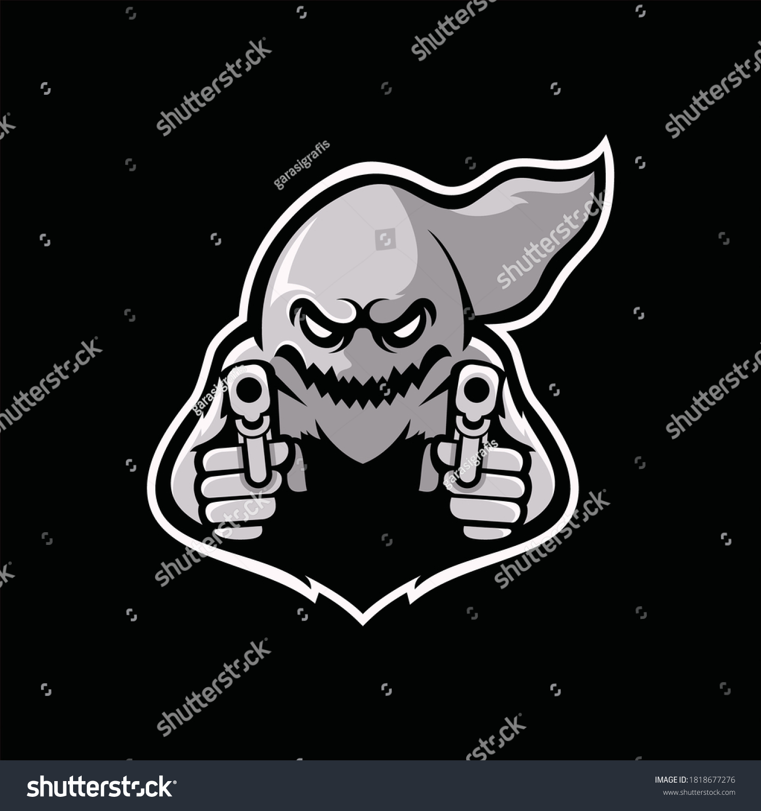 Ghost Killer Mascot Illustration Logo Vector: เวกเตอร์สต็อก (ปลอดค่า ...