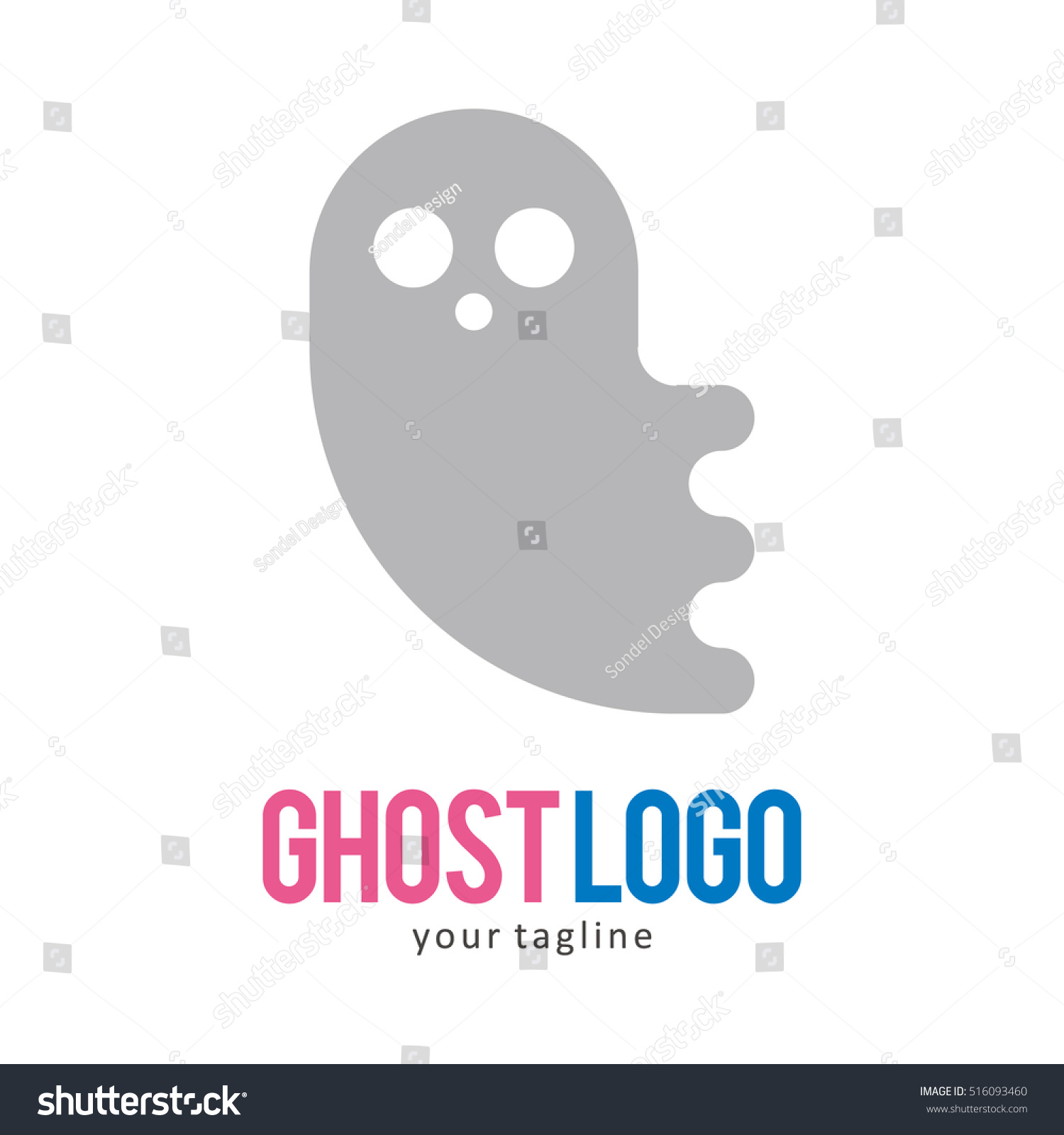 Ghost Logo Icon Symbol Emblem Template 스톡 벡터(로열티 프리) 516093460 ...
