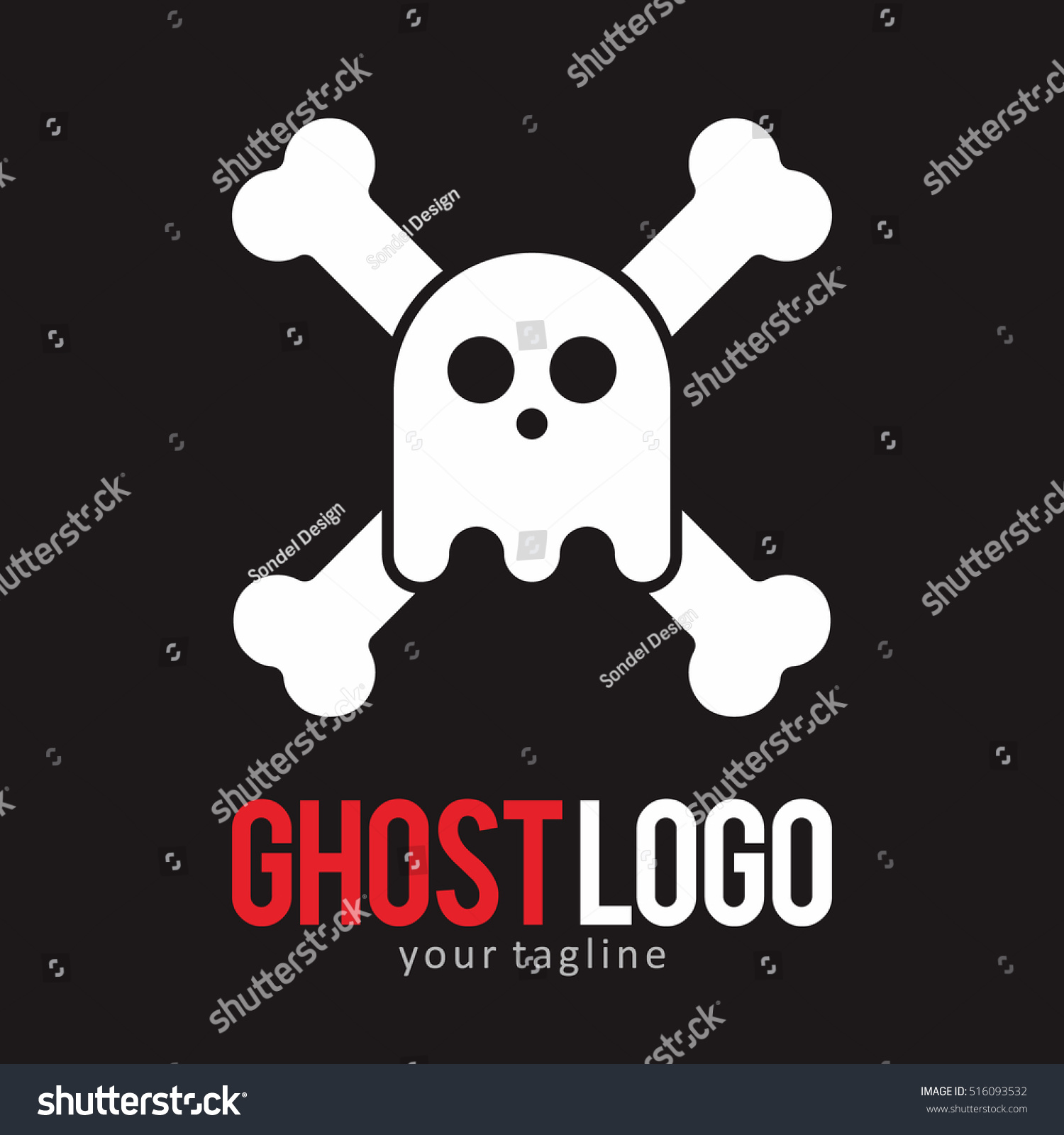 Ghost Logo Icon Symbol Emblem Template: vector de stock (libre de ...