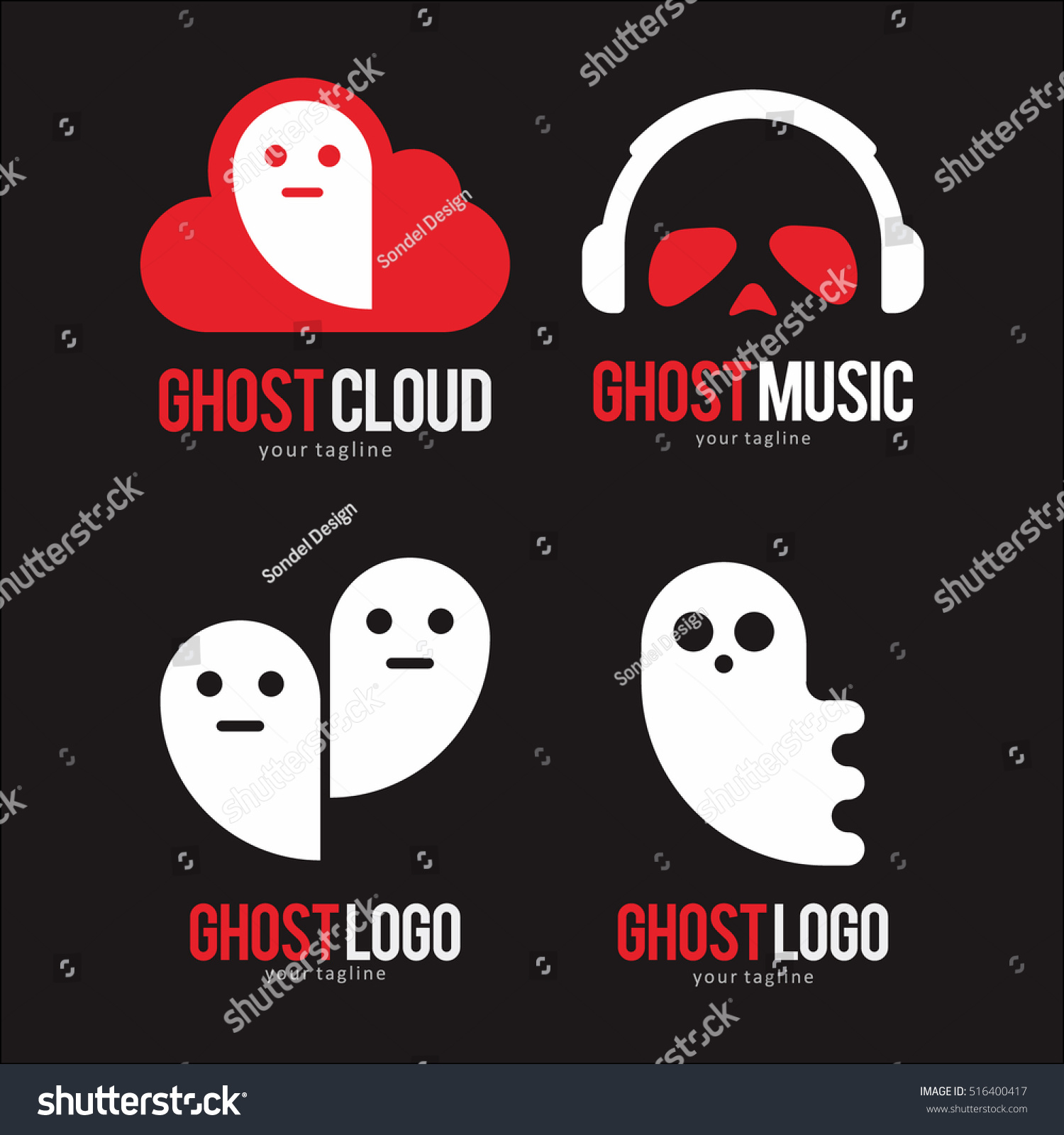 Ghost Logo Icon Symbol Emblem Template Stock Vector (Royalty Free ...