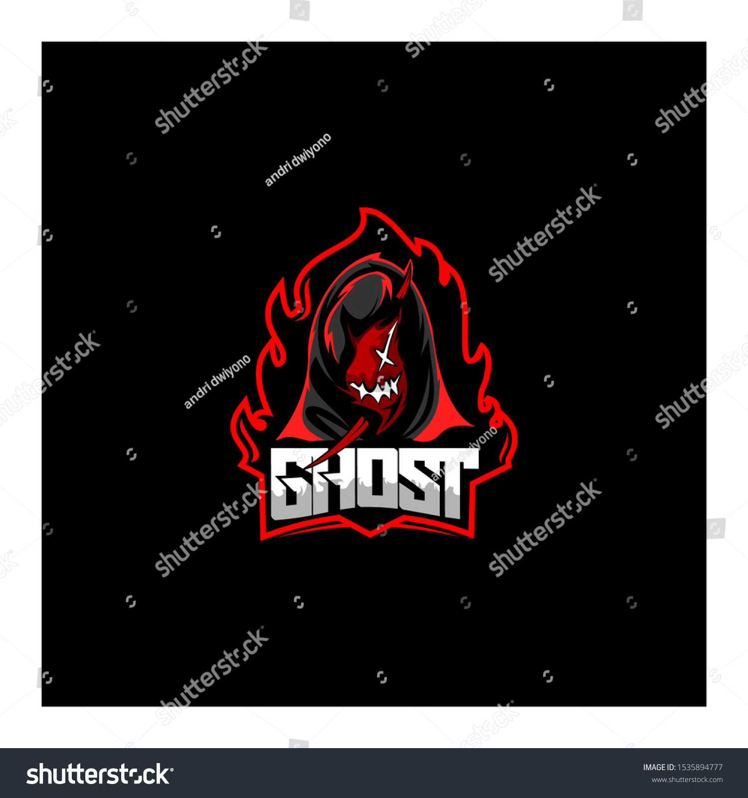 Ghost Logo Mascot Team Gaming Concept Stock Vector (Royalty Free ...